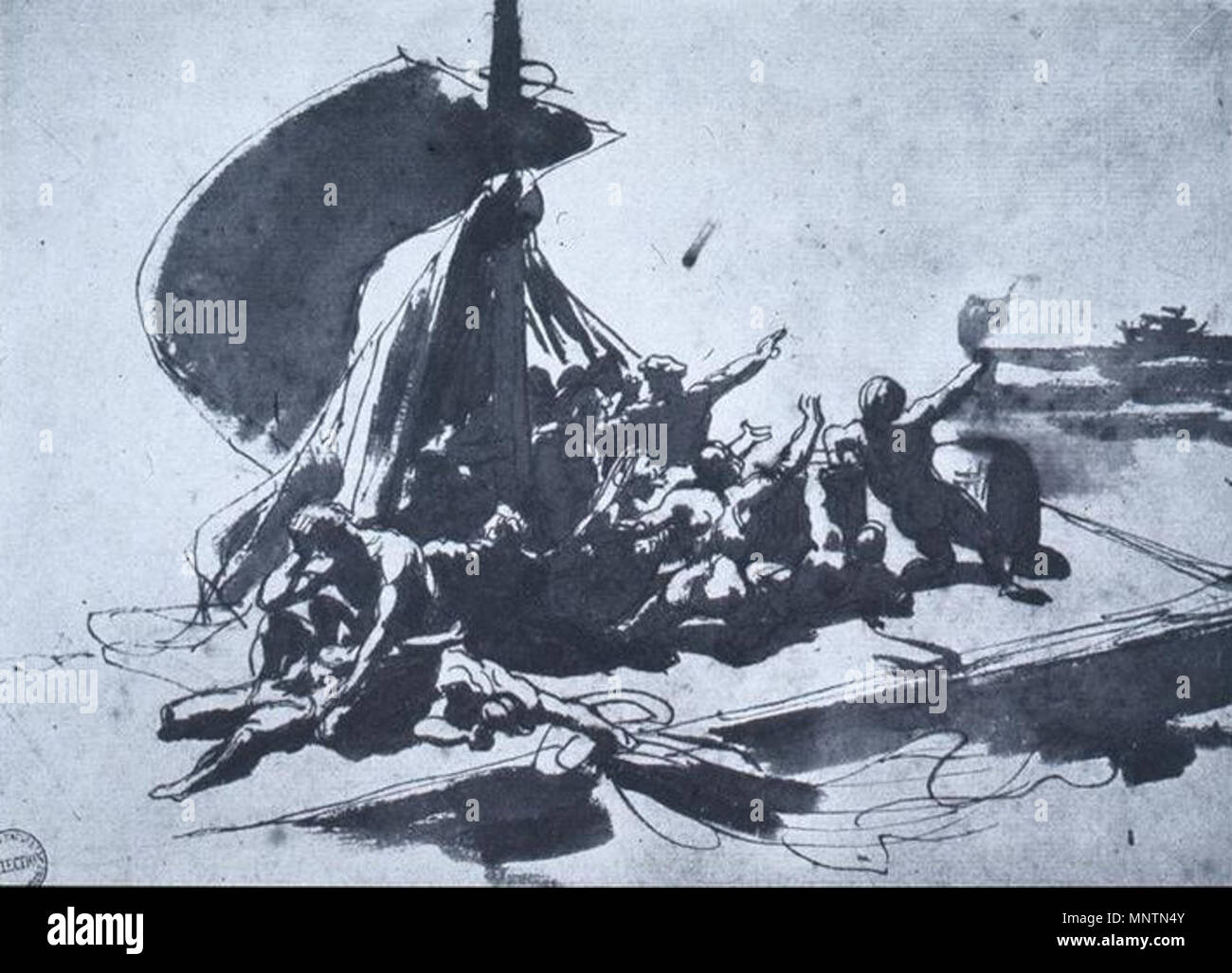 The Raft of the Medusa . Ink study for The Raft of the Medusa: The ...