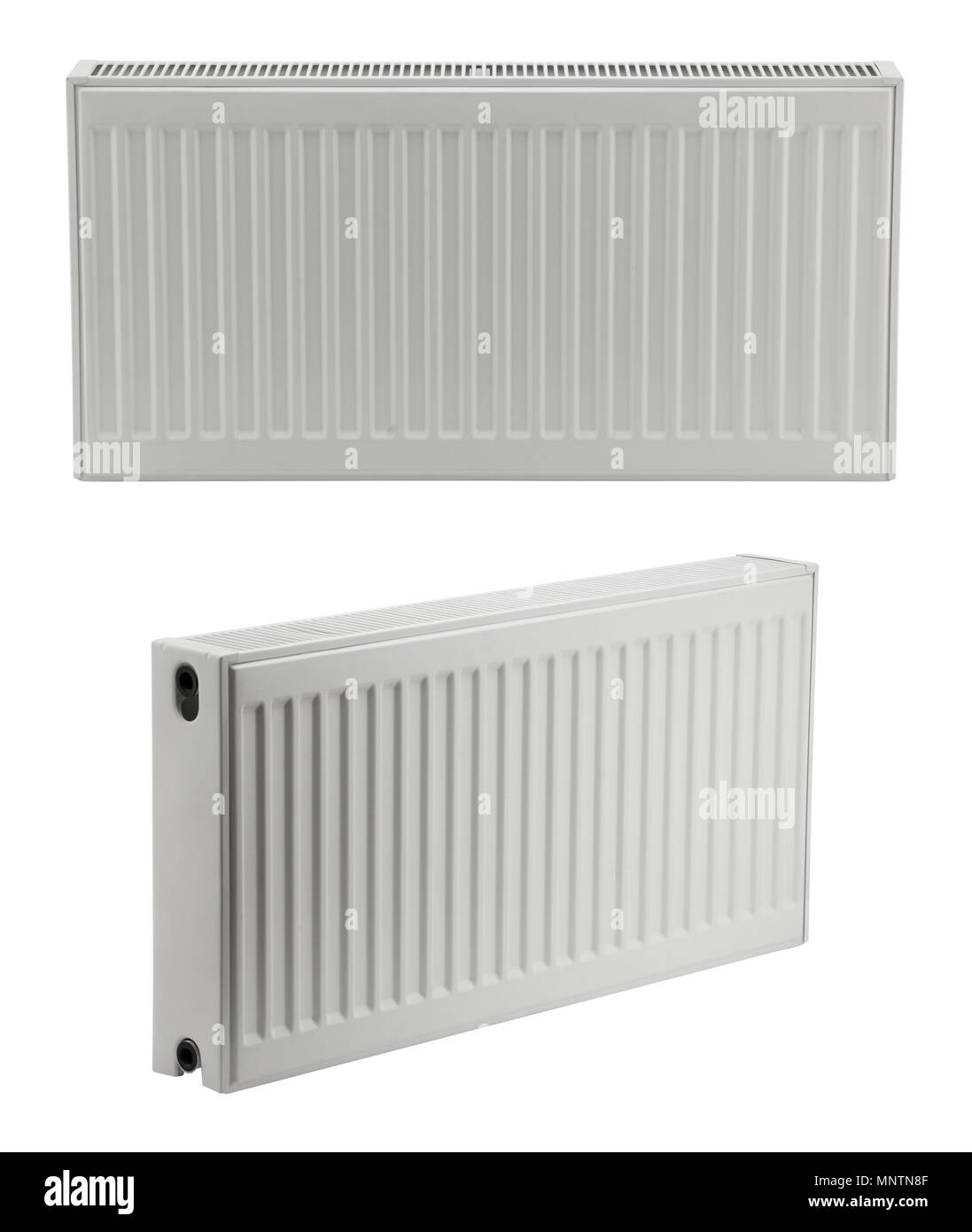 modern radiator on white background. household bimetallic batteries ...