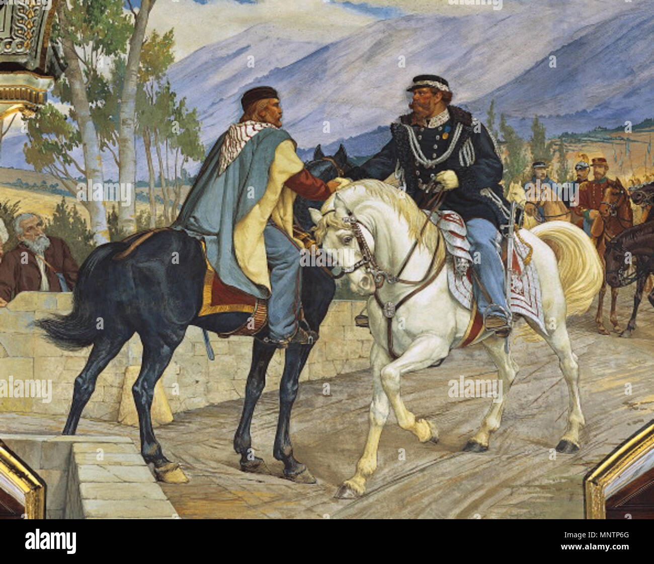 . English: Meeting between Giuseppe Garibaldi and Victor Emmanuel II on ...