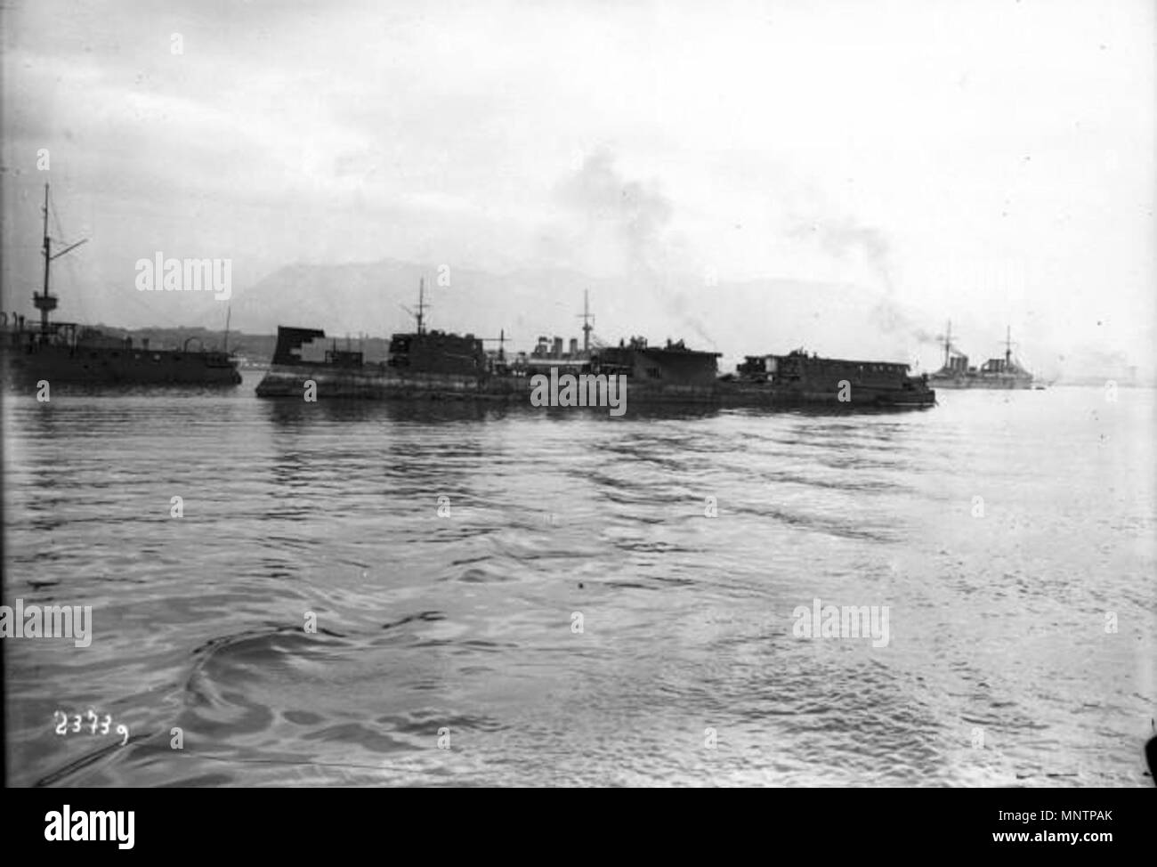 Redoutable being dismantled in Toulon, 1912. 1045 Redoutable in Toulon ...
