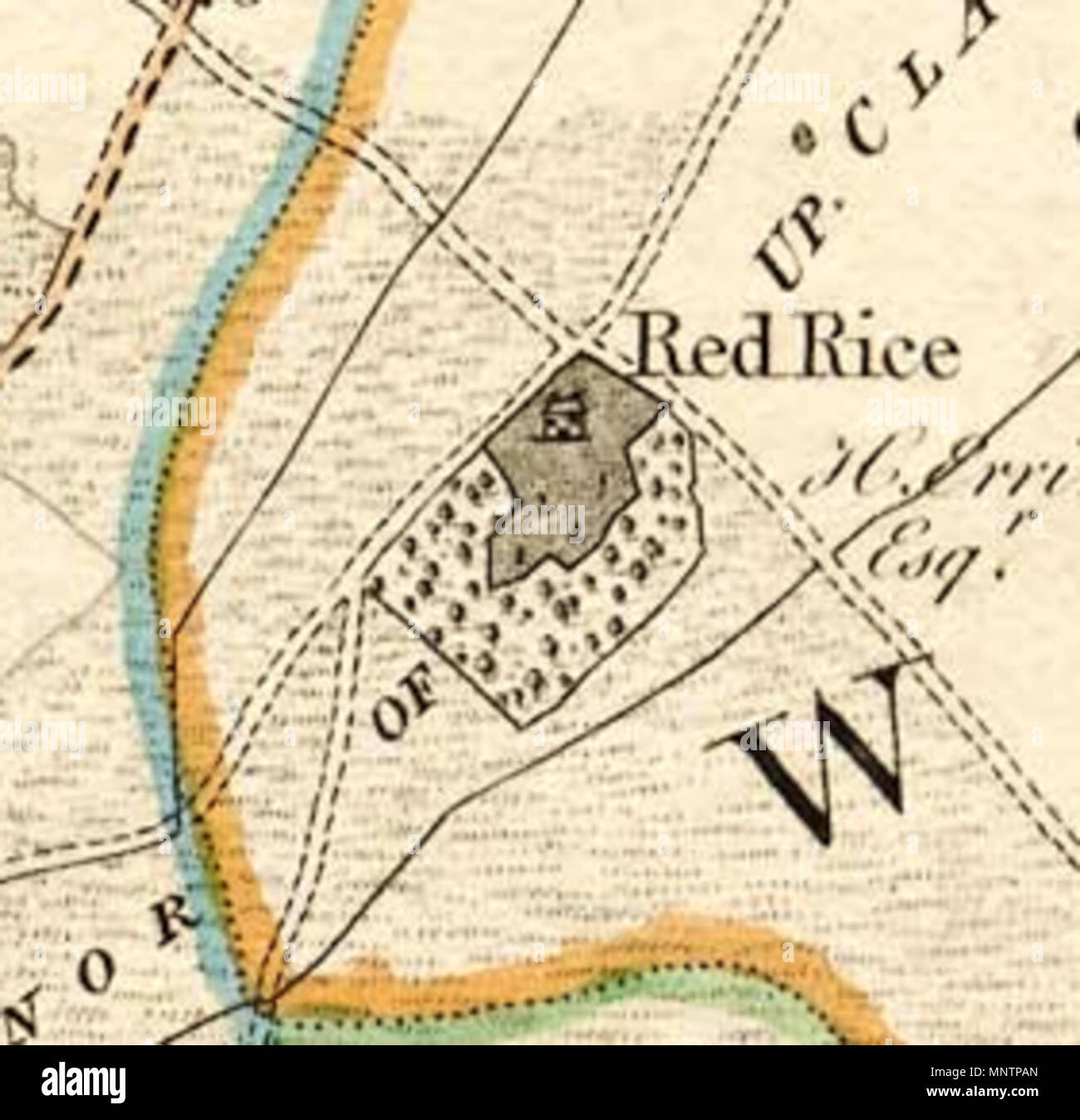 . English: Map showing Red Rice in 1791 . 1791. Thomas Milne's one inch ...