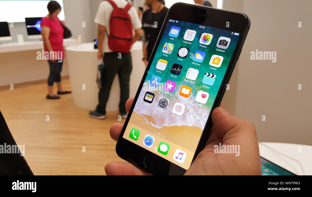 BANGKOK, THAILAND - NOVEMBER 11, 2017: iPhone 8 Plus is showing at ...