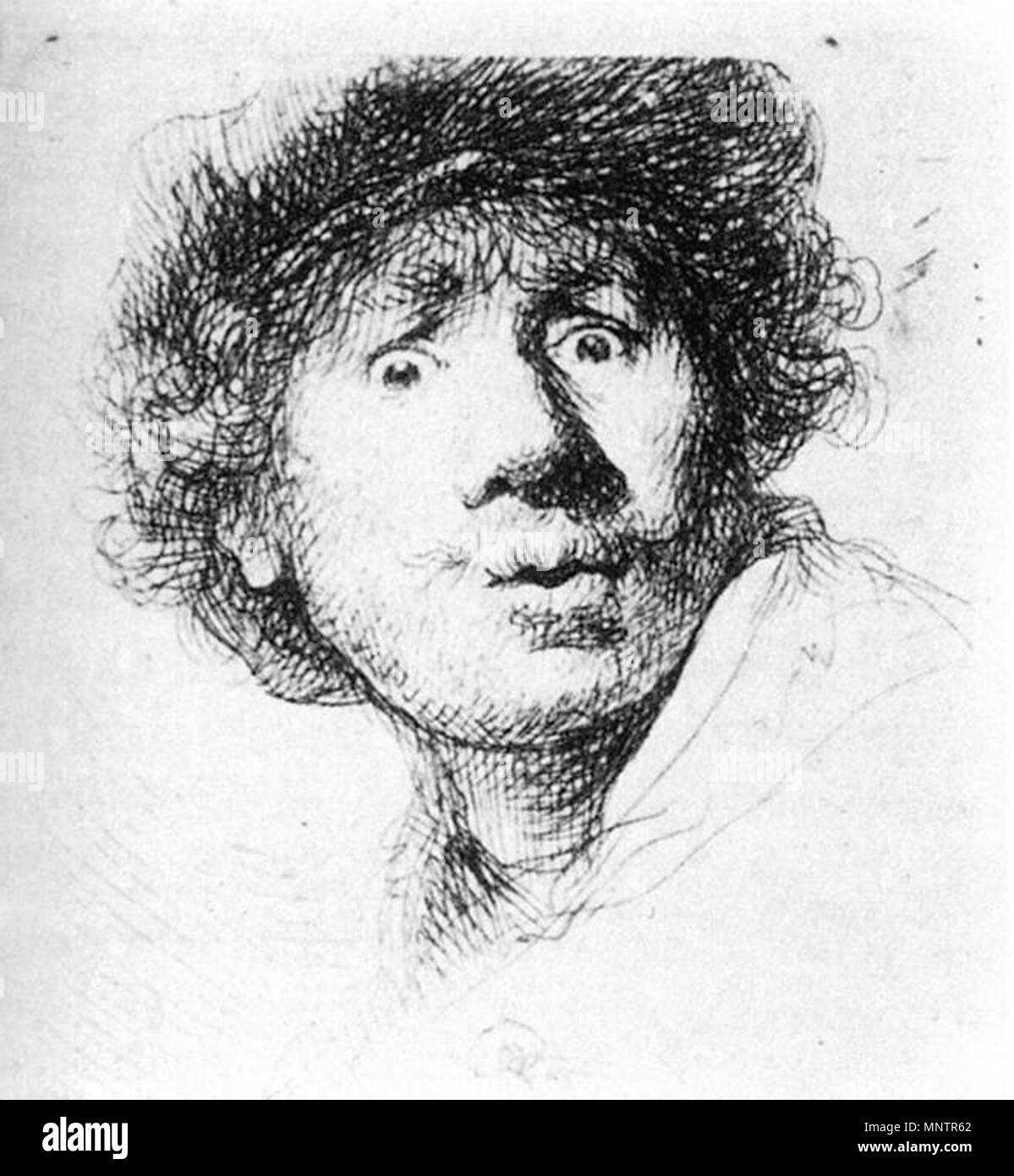 Self-Portrait, Staring 1630. 1050 Rembrandt - Self-Portrait, Staring ...
