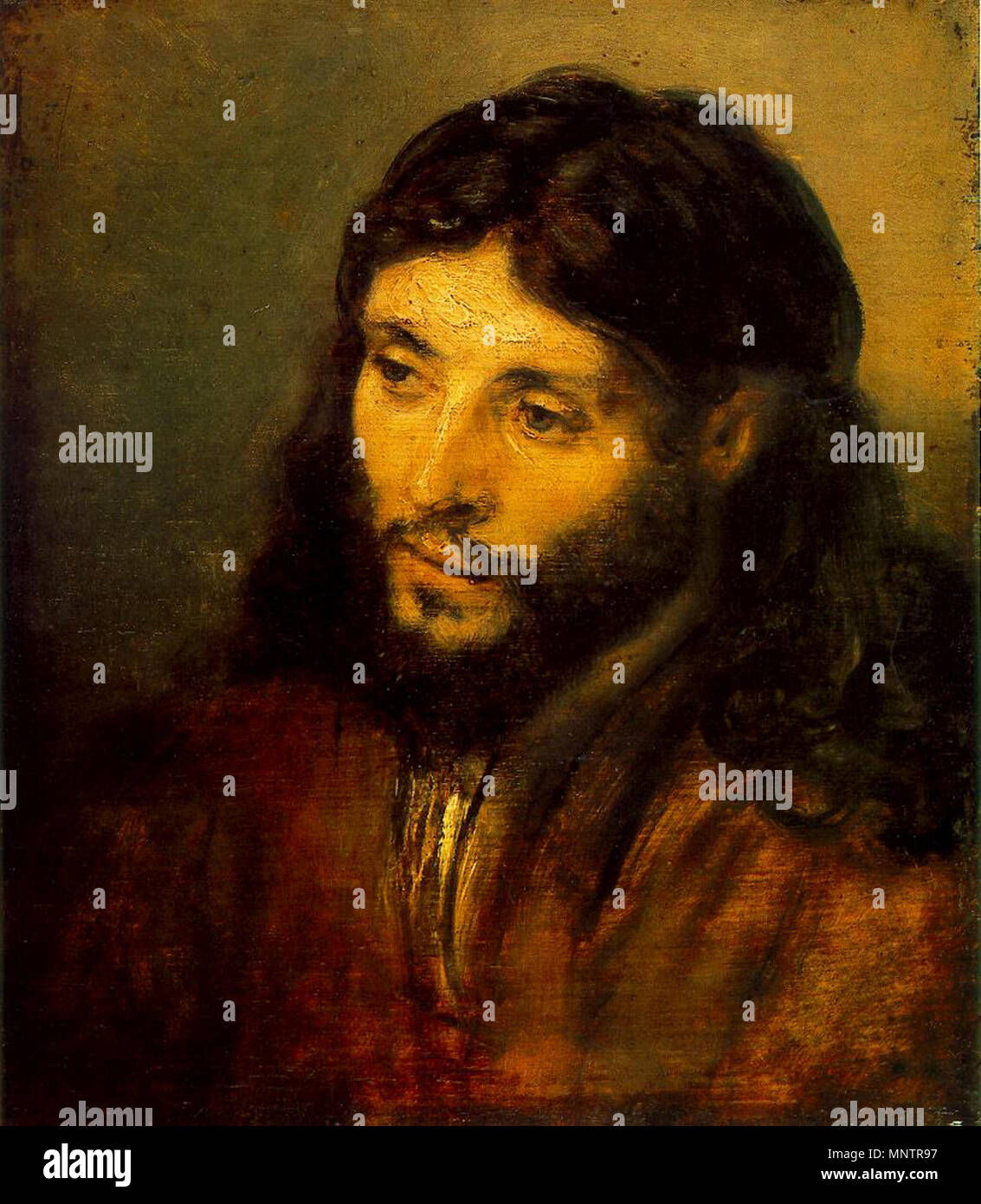 Head of Christ circa 1648. 1050 Rembrandt - Young Jew as Christ ...