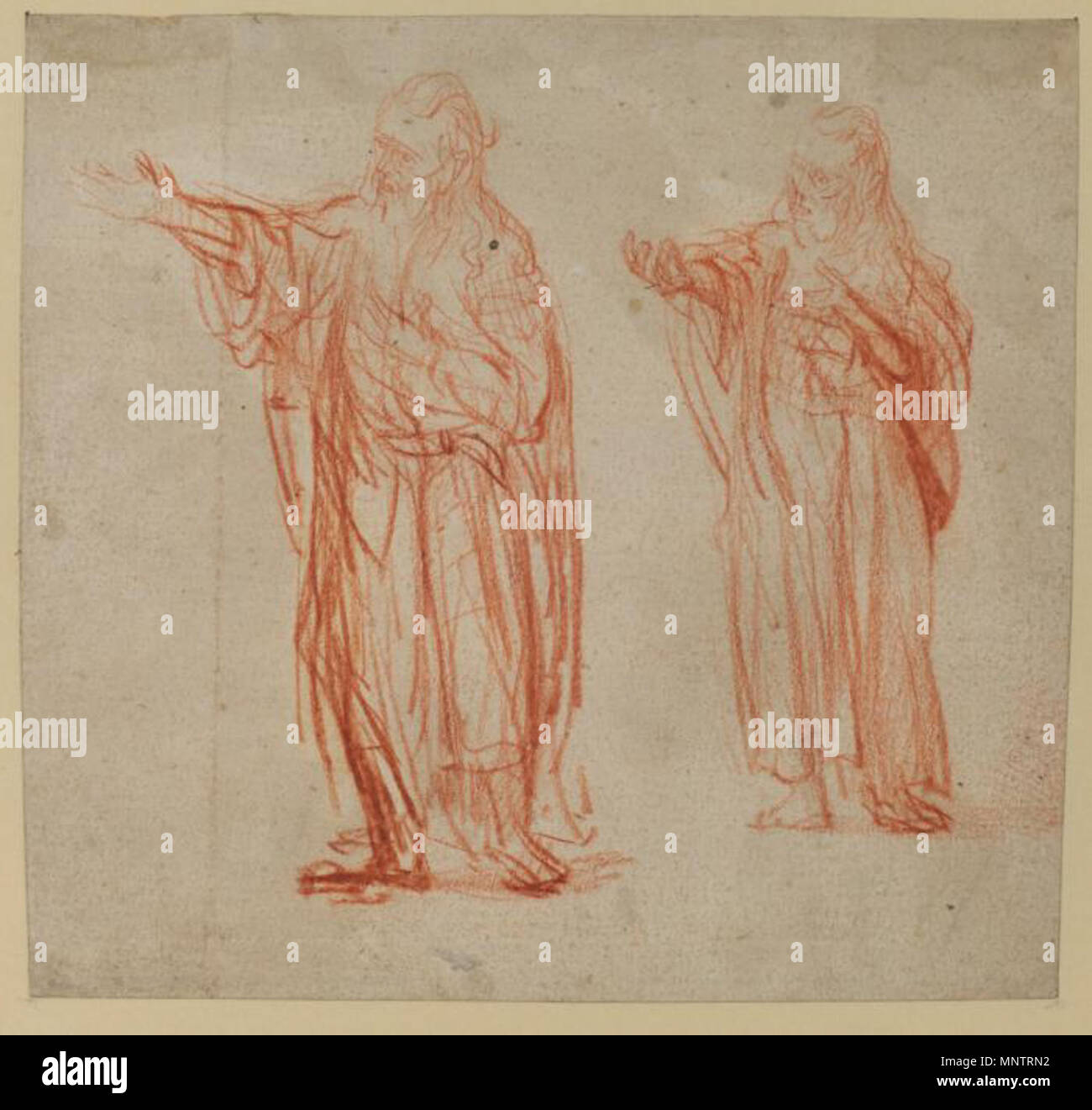 . English: Sheet with two studies for 'Saint John the Baptist ...