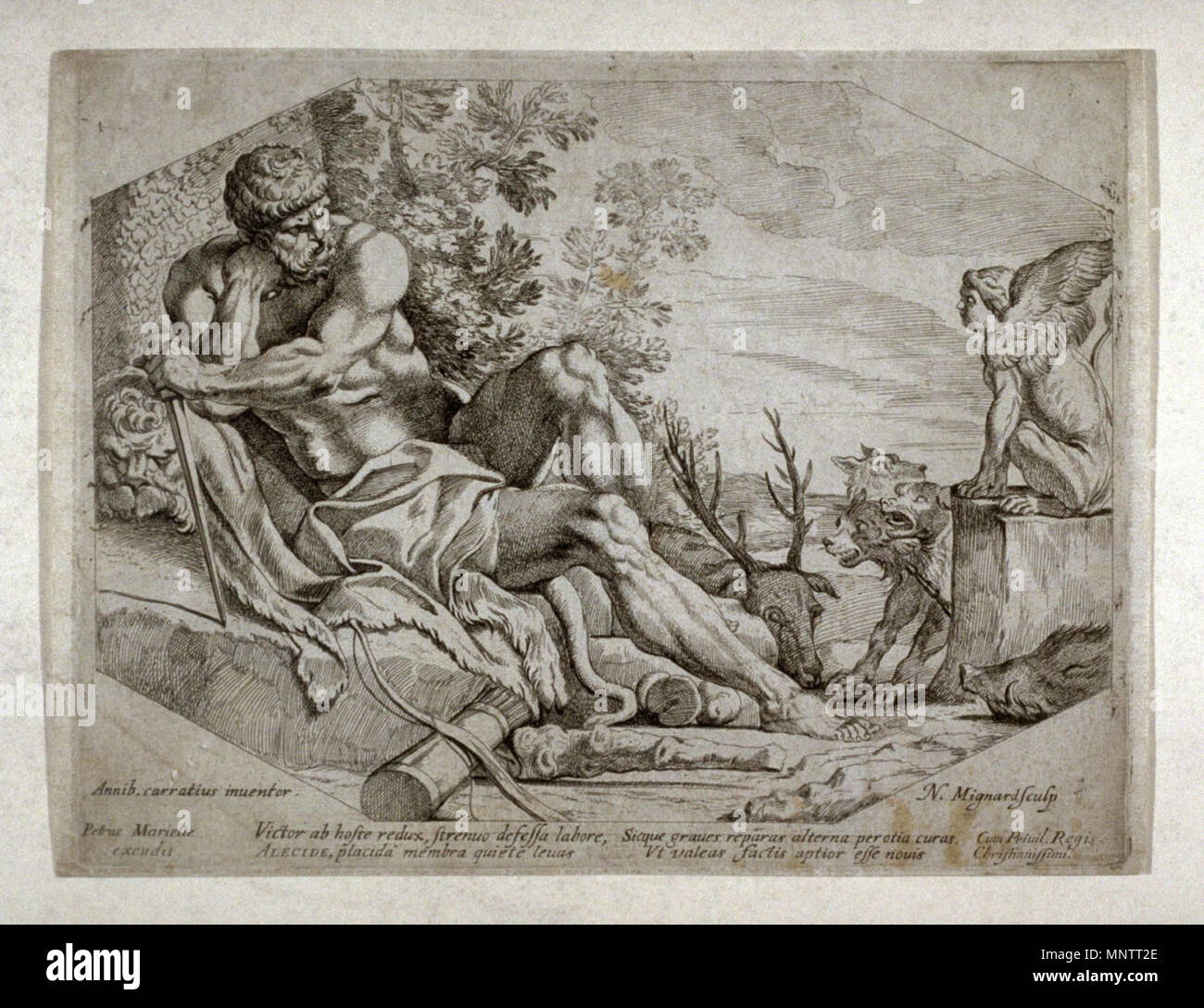 Hercules resting 17th century. 1054 Resting Stock Photo - Alamy