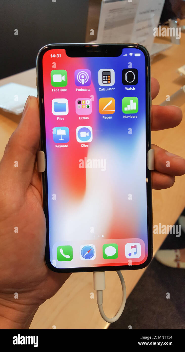 BANGKOK, THAILAND - NOVEMBER 25, 2017: iPhone X is showing at iStudio ...