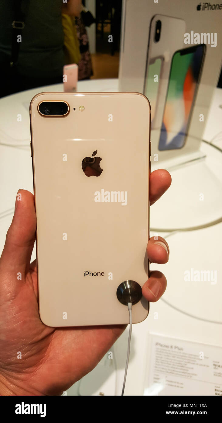 BANGKOK, THAILAND - NOVEMBER 25, 2017: iPhone 8 Plus is showing at ...