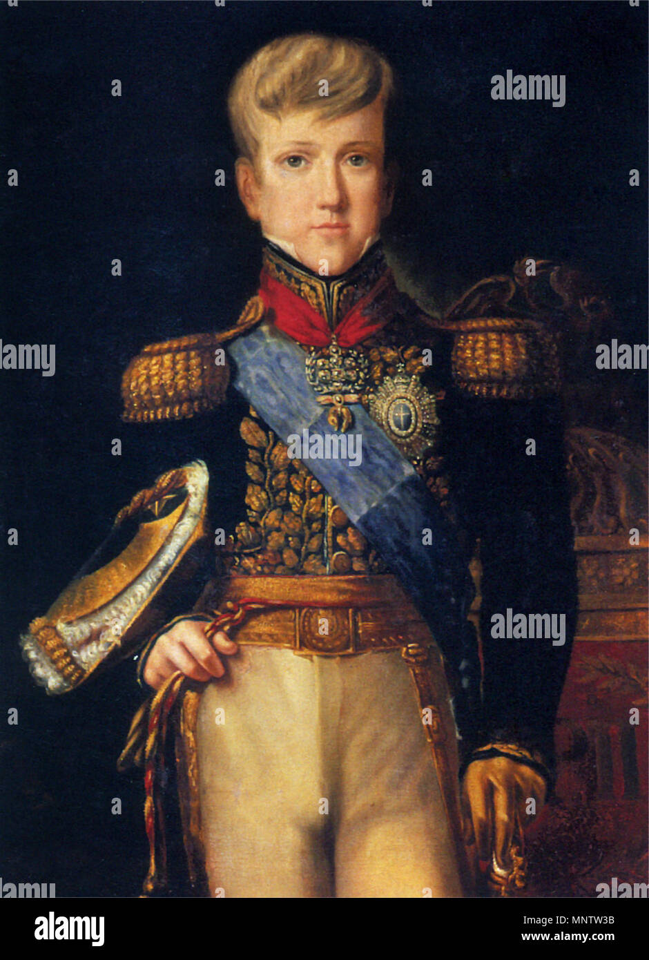 English: Emperor Pedro II, at age 12 Português: Retrato do Imperador D ...