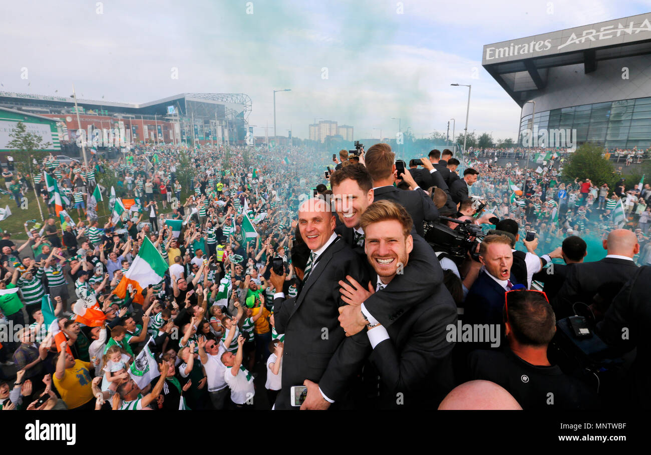 Celtic during the parade at Celtic Park, Glasgow Stock Photo - Alamy