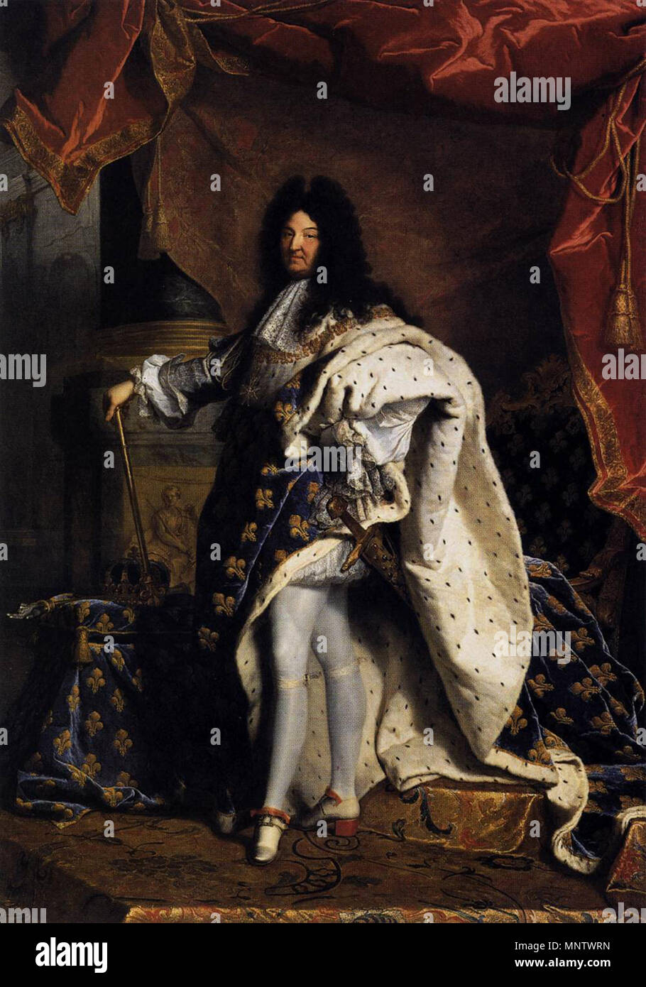 English: Portrait of Louis XIV of France 1701. 1062 Rigaud Louis XIV ...