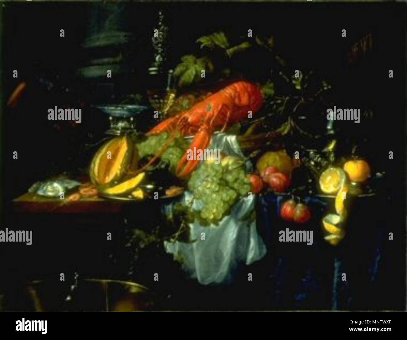 English: Still Life with Lobster. circa 1650.. 1062 Ring, Pieter de ...