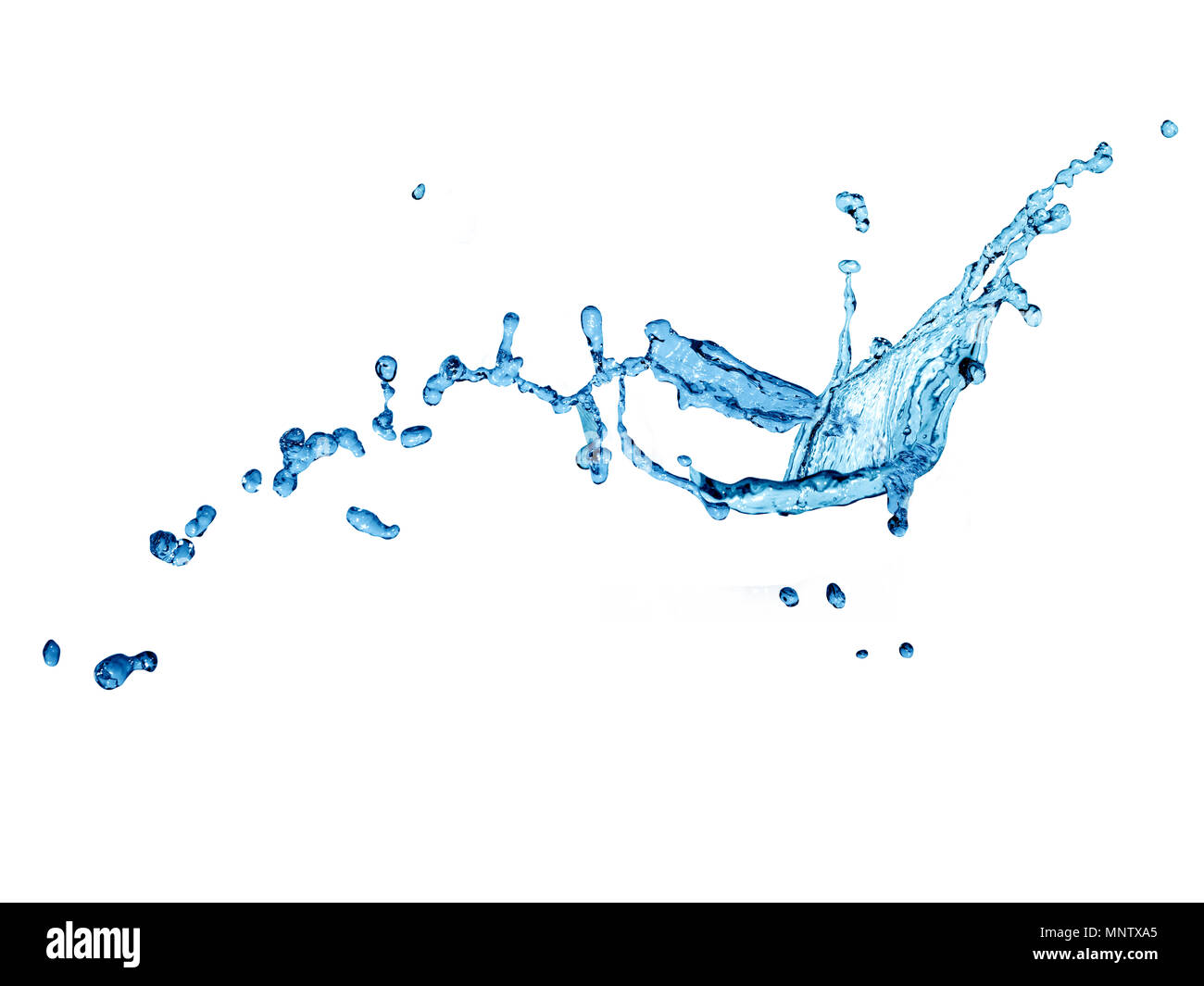 Nice abstract blue water splash on white background Stock Photo - Alamy