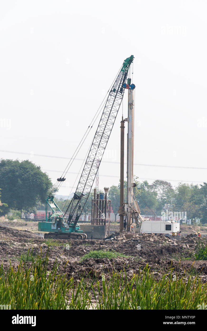 Drilling crane building site hi-res stock photography and images - Alamy