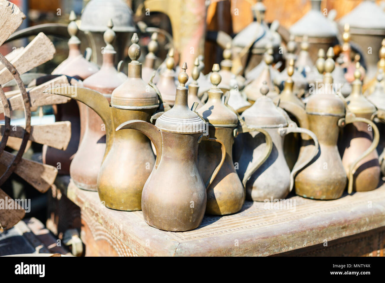 Close up details of flea market stall in Doha Qatar Stock Photo - Alamy