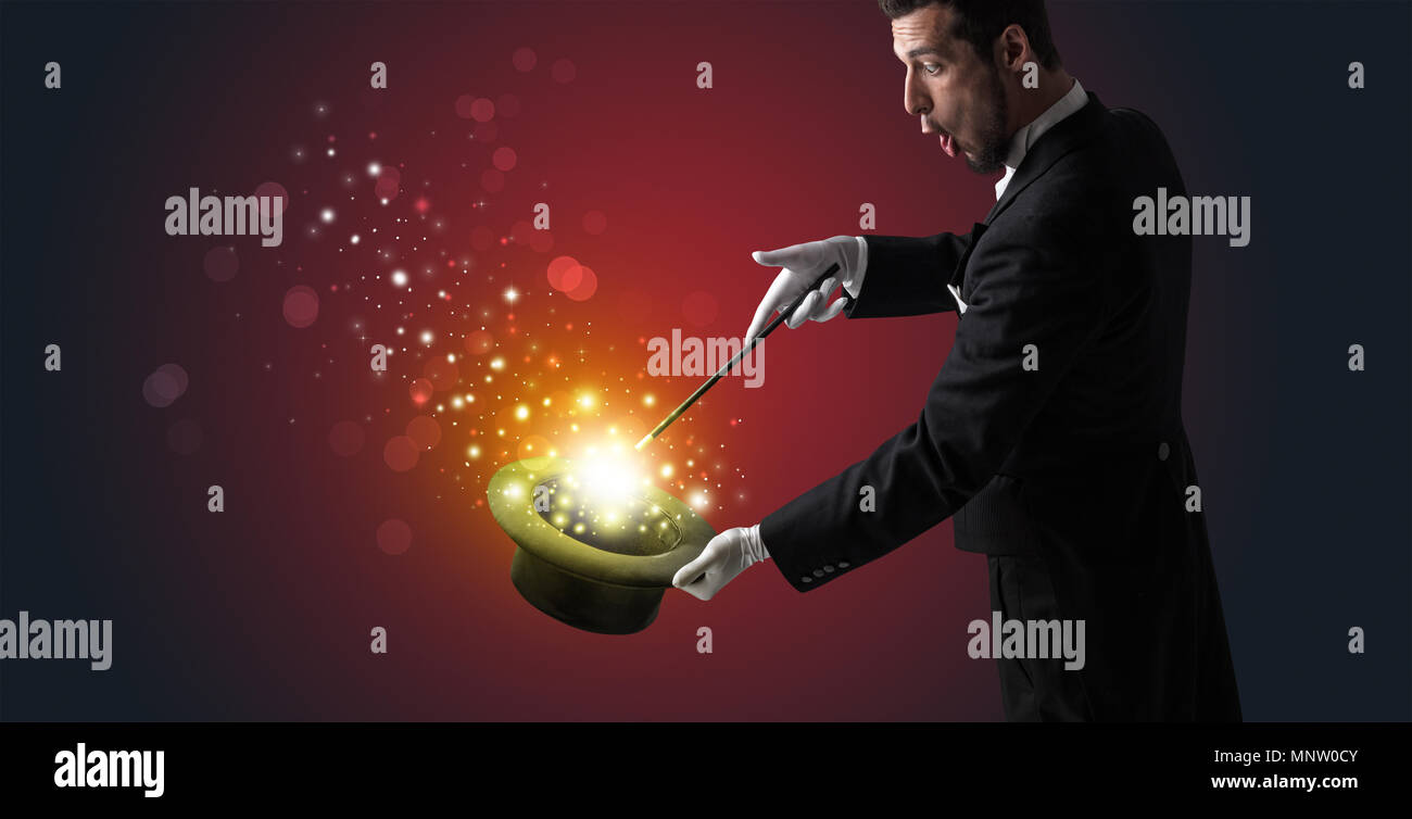 White glove hand conjuring something mysterious Stock Photo - Alamy