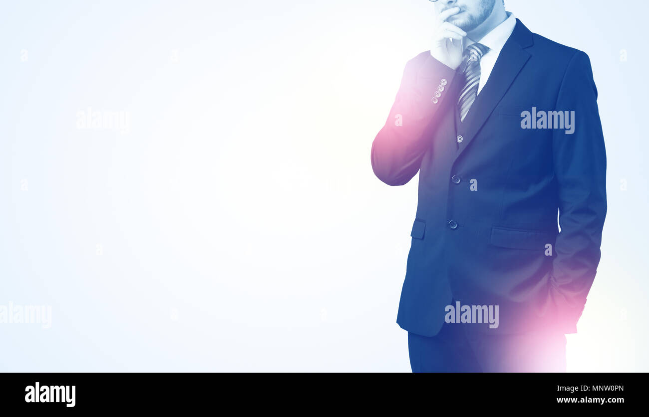 Young businessman standing and thinking without head Stock Photo - Alamy