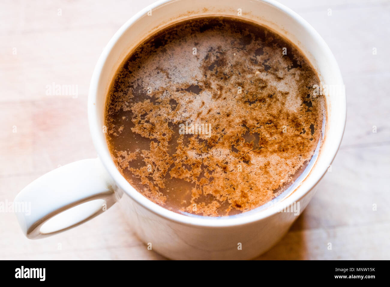 Instant Granulated Coffee Powder Mixed with Hot Water. Beverage Concept ...