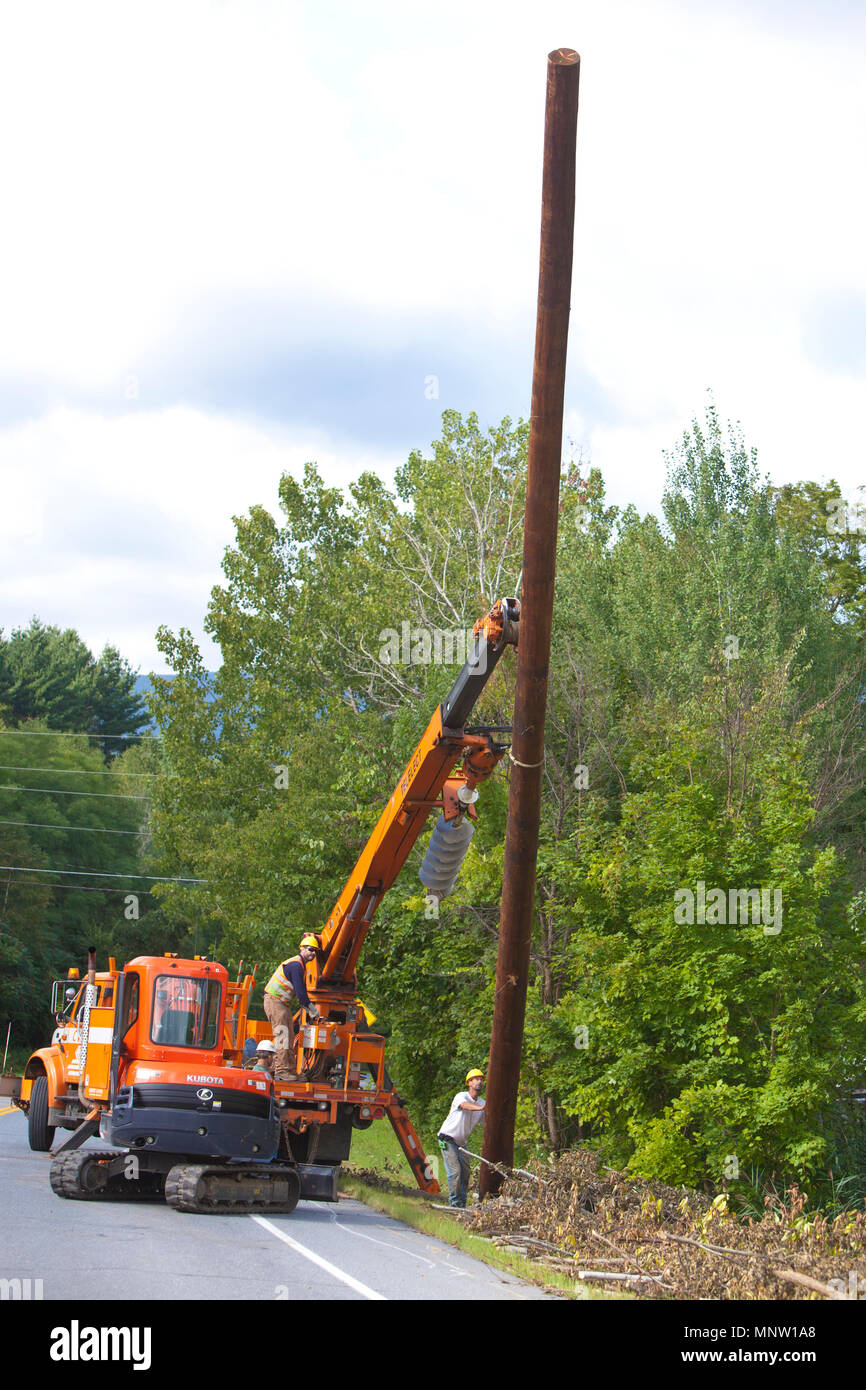 New telephone poles along with upgraded electrical service being ...