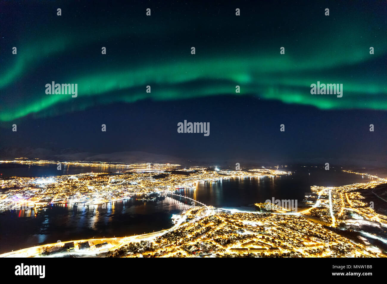 Incredible Northern lights Aurora Borealis activity above town of ...