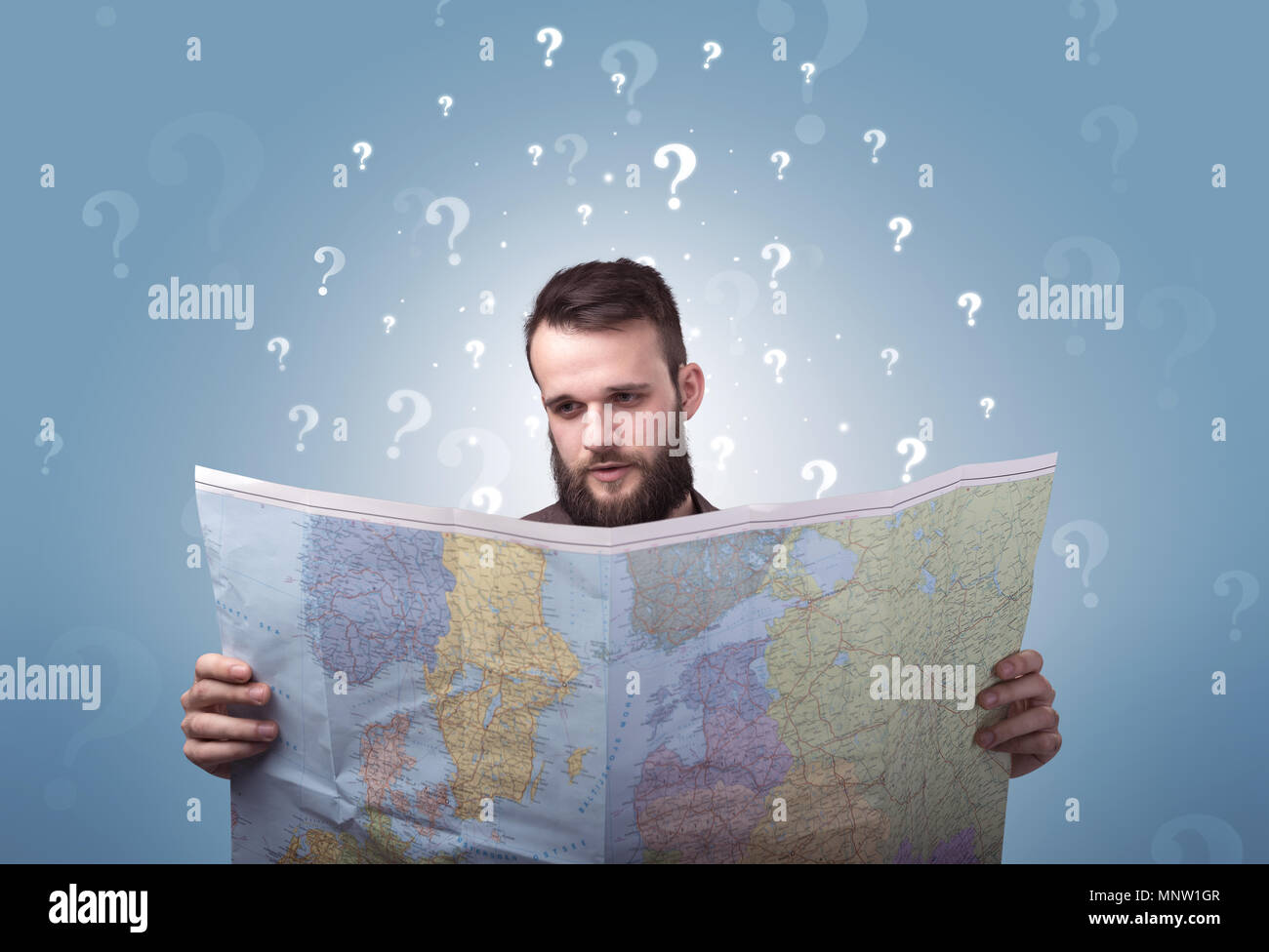 People map with question marks hi-res stock photography and images - Alamy