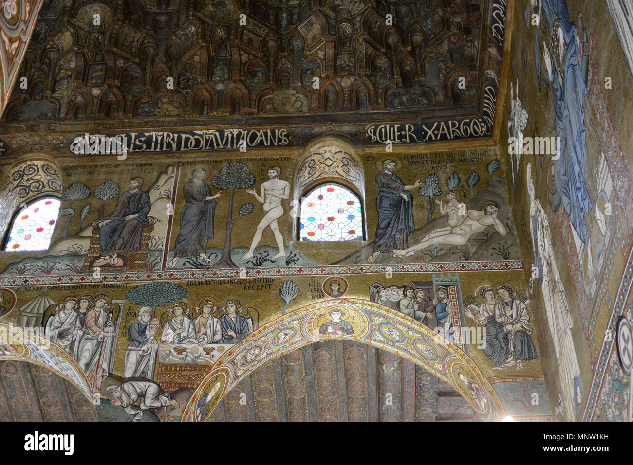 Adam and Eve Palatine Chapel Palermo Sicily Stock Photo - Alamy