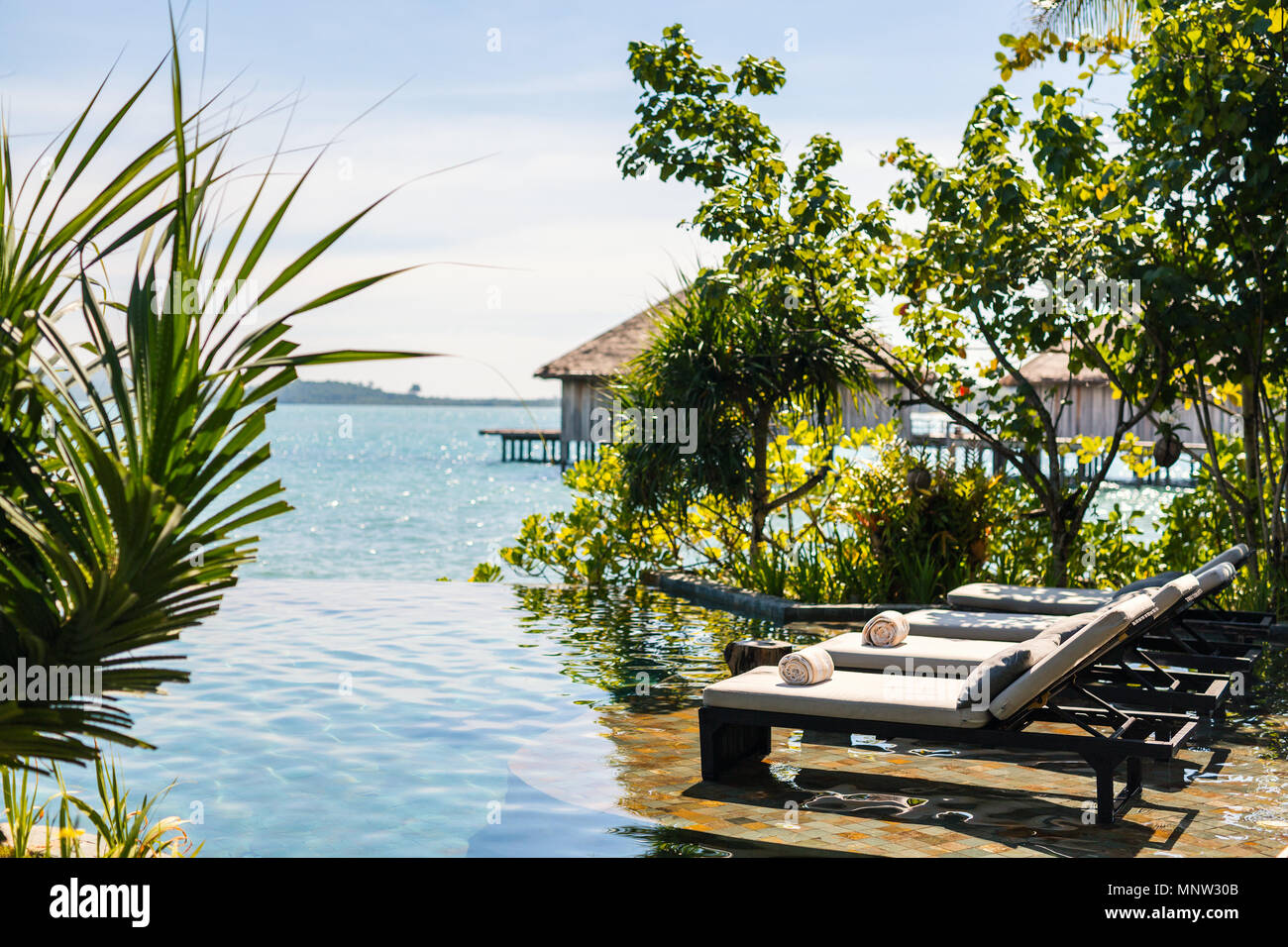 Beautiful swimming pool in luxury resort Stock Photo - Alamy
