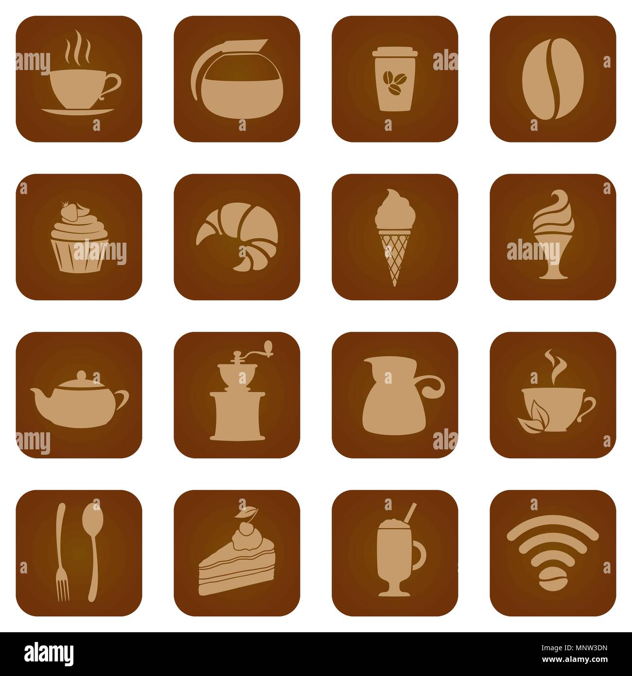 Icon set of coffee house. Coffee theme icons Stock Vector Image & Art ...