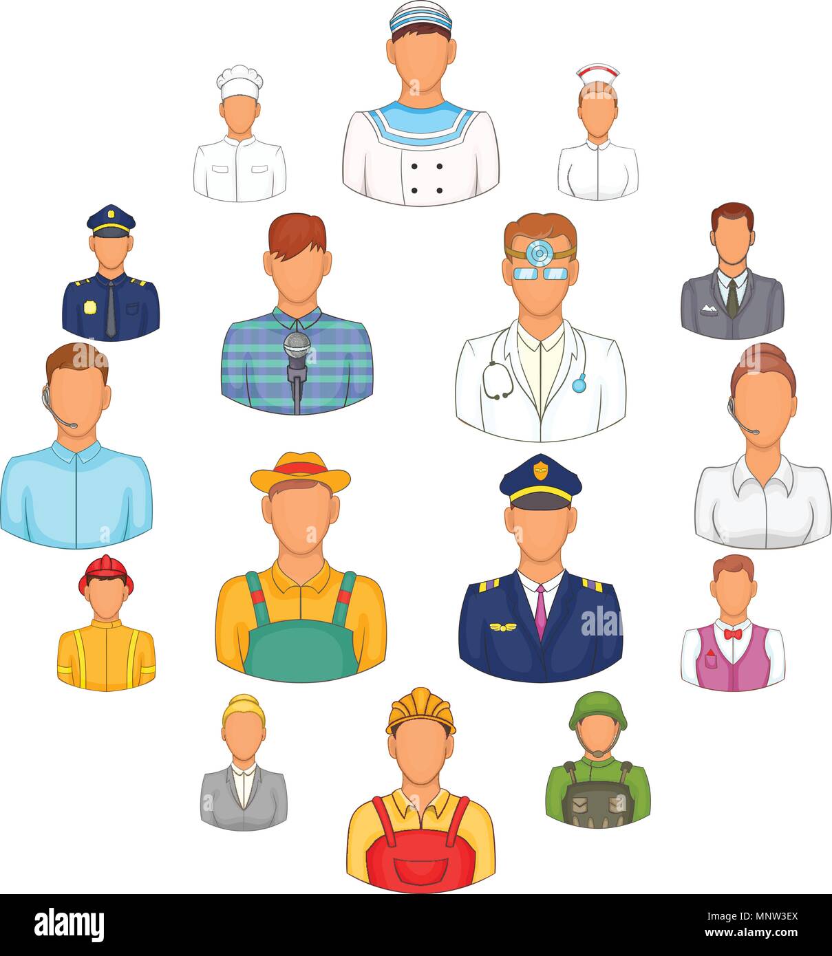 Professions icons set, cartoon style Stock Vector Image & Art - Alamy