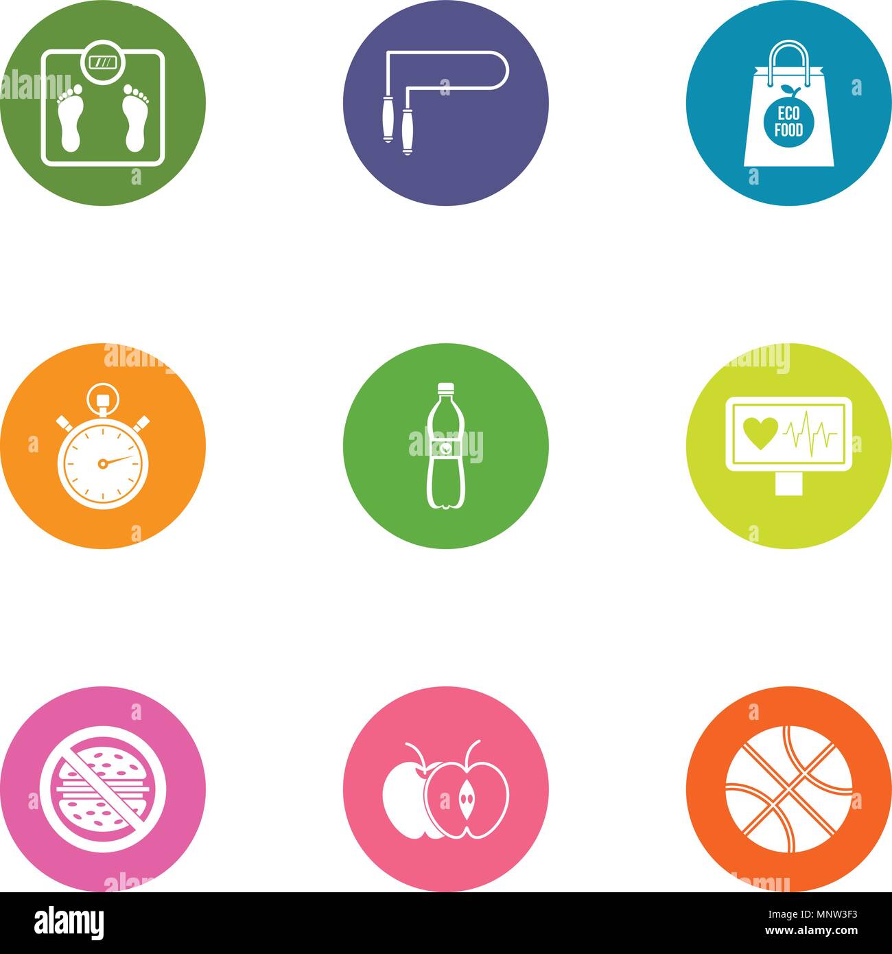 Fitness exercise icons set, flat style Stock Vector Image & Art - Alamy