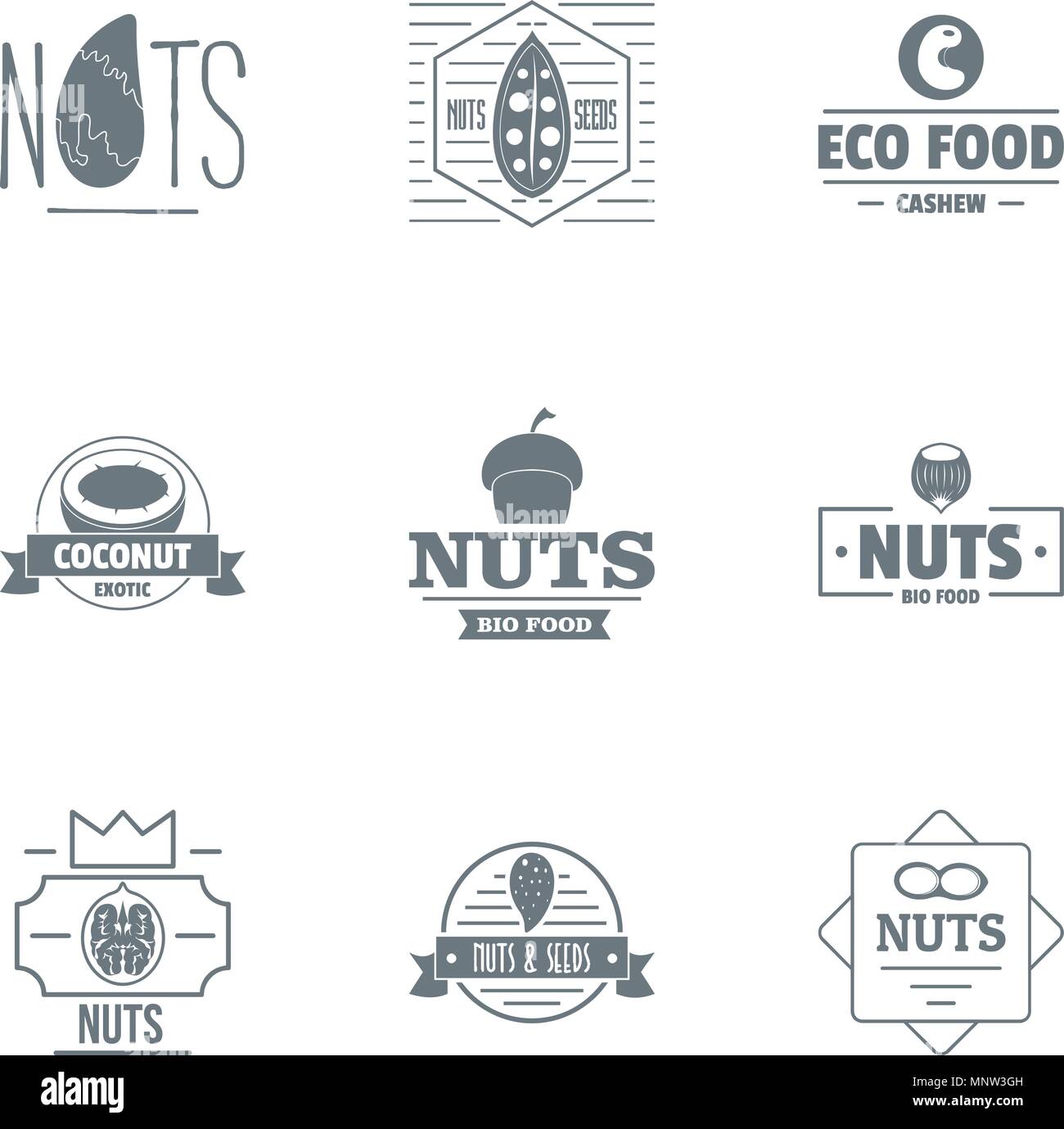 Walnut food logo set, simple style Stock Vector Image & Art - Alamy