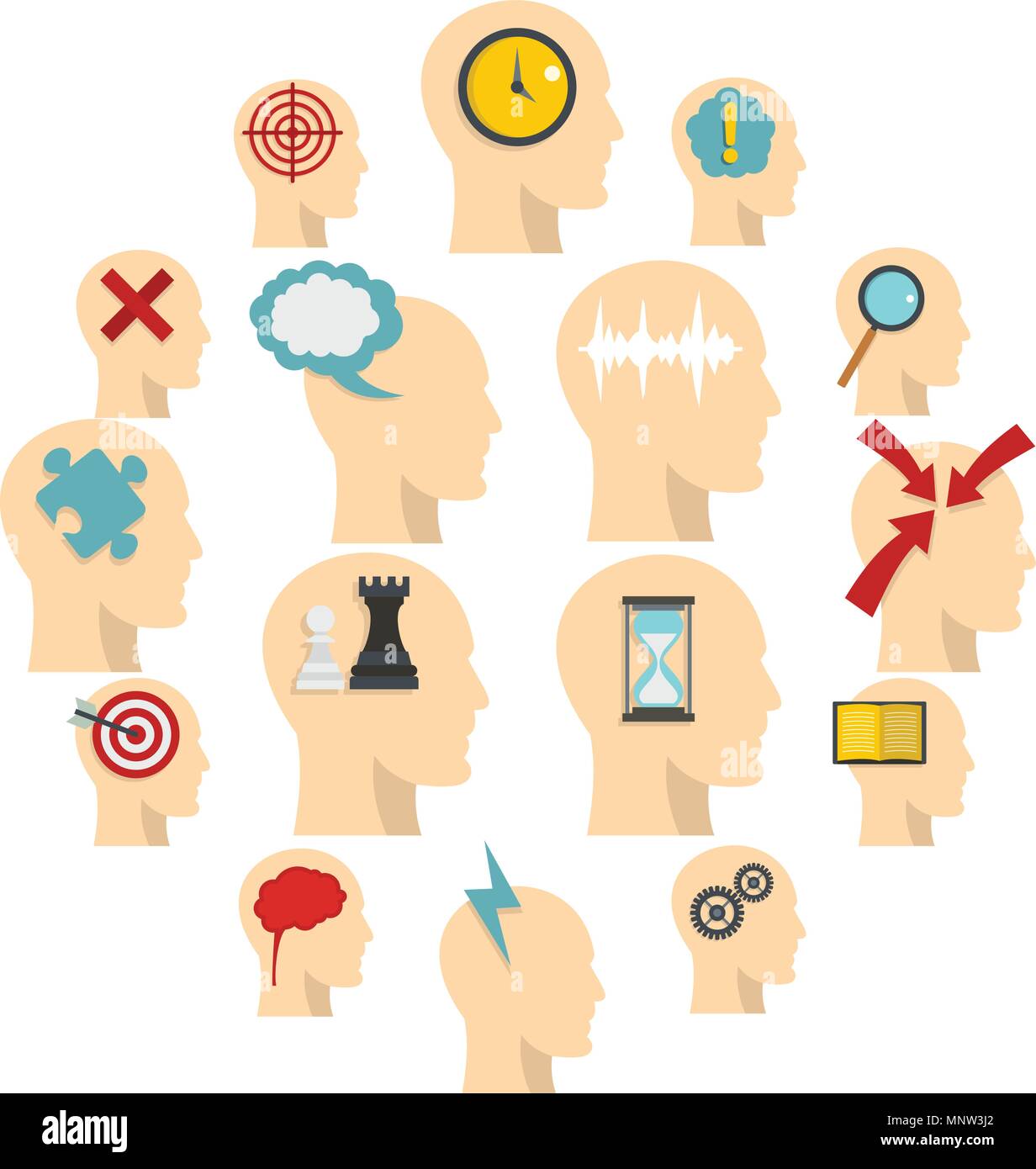 Head logos icons set in flat style Stock Vector Image & Art - Alamy