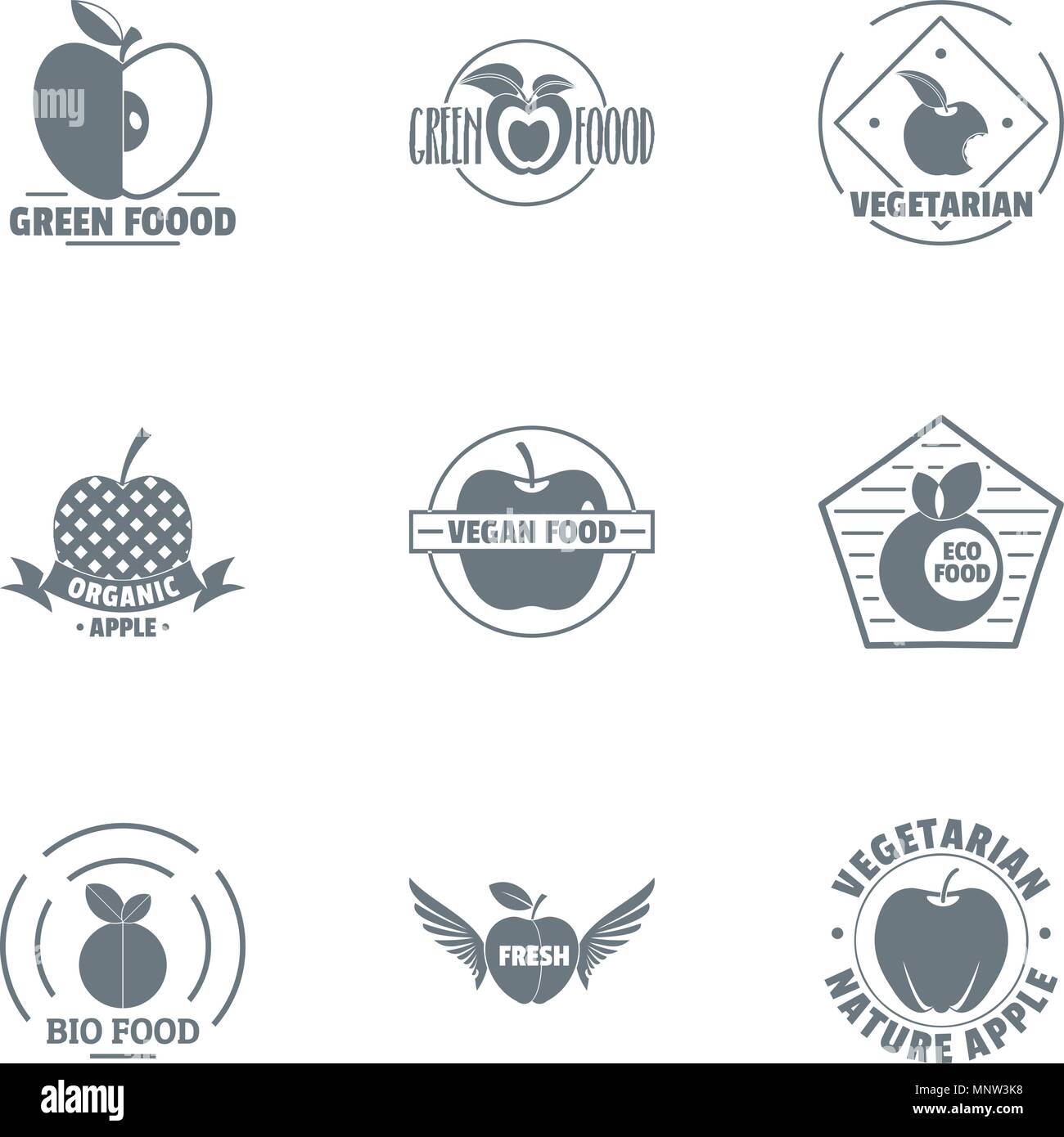 Bio food logo set, simple style Stock Vector Image & Art - Alamy