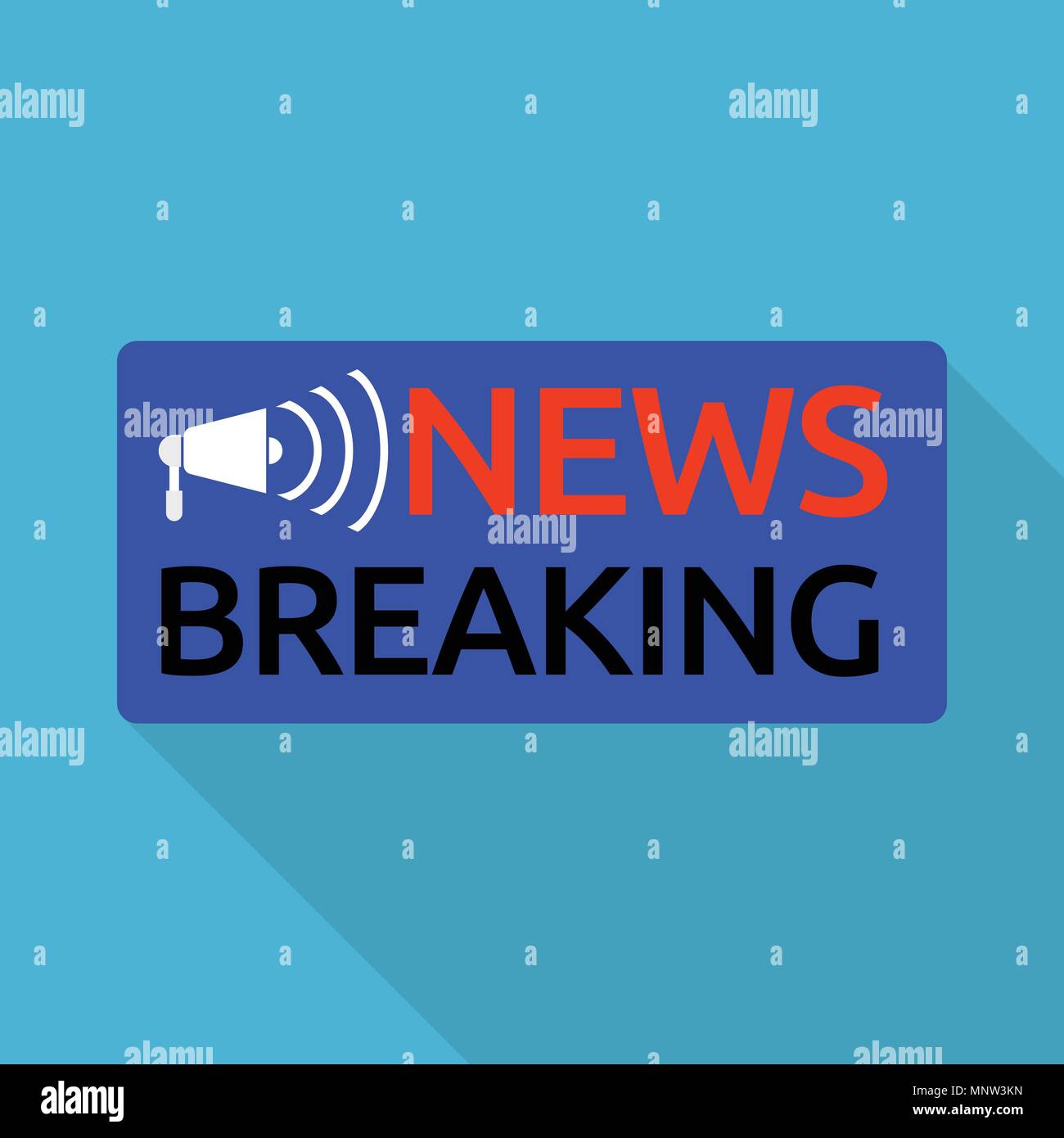 Blue banner breaking news logo, flat style Stock Vector Image & Art - Alamy