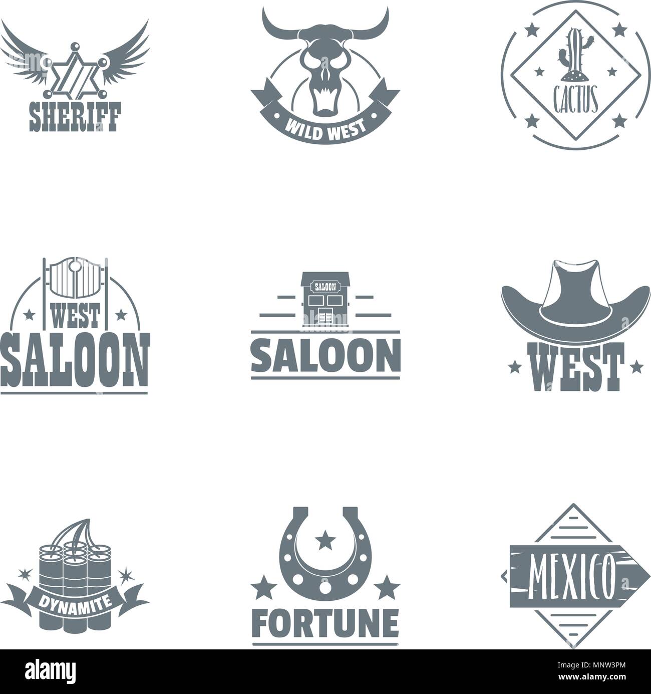 Wild west logo set, simple style Stock Vector Image & Art - Alamy