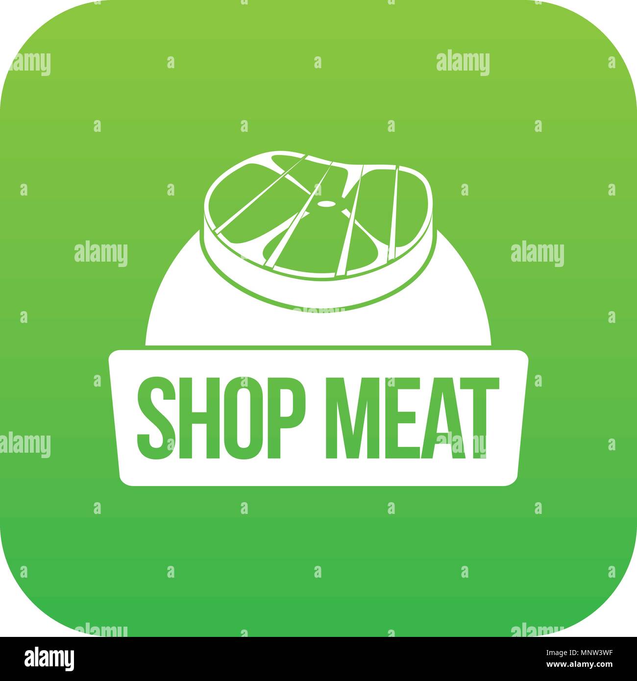 Shop meat icon green vector Stock Vector Image & Art - Alamy