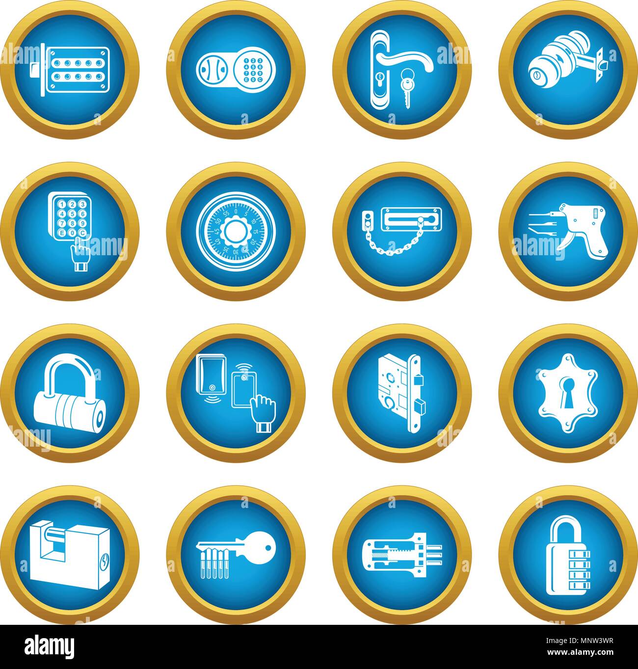 Lock door types icons set, simple style Stock Vector Image & Art - Alamy