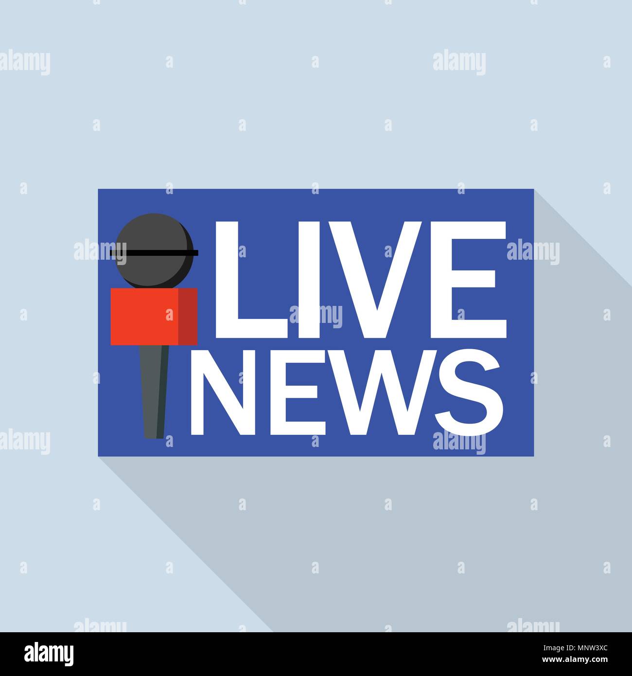 Blue live news logo, flat style Stock Vector Image & Art - Alamy