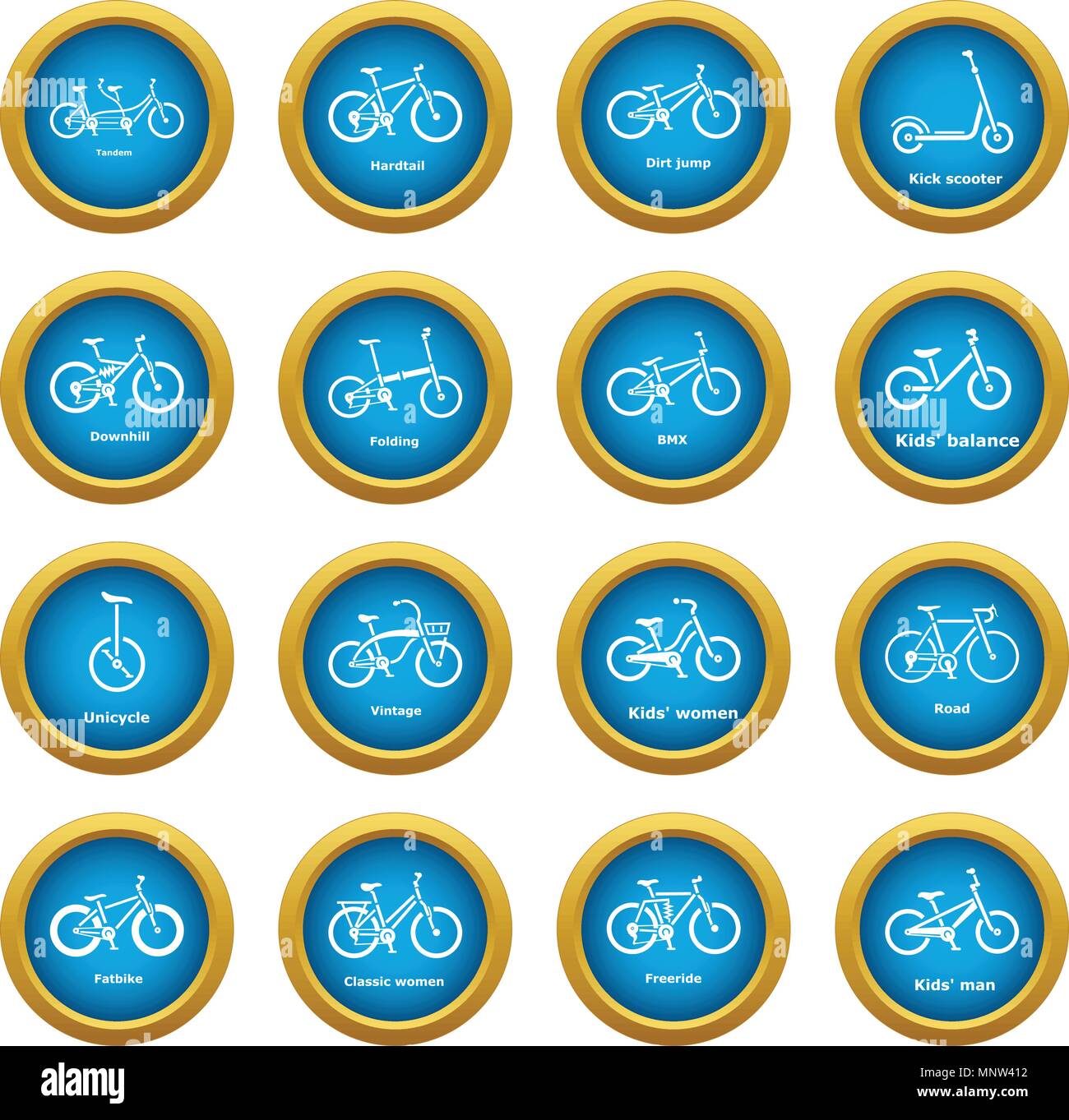 Bicycle types icons set, simple style Stock Vector Image & Art - Alamy