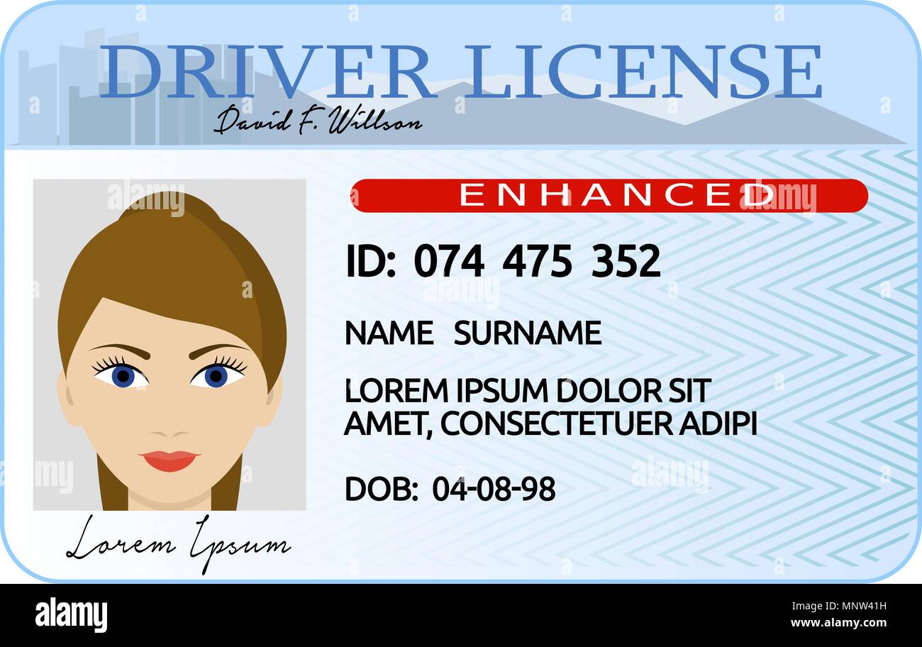 Woman driver license card, cartoon style Stock Vector Image & Art - Alamy