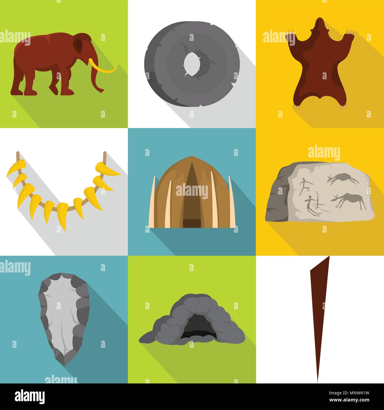 Former time icons set, flat style Stock Vector Image & Art - Alamy