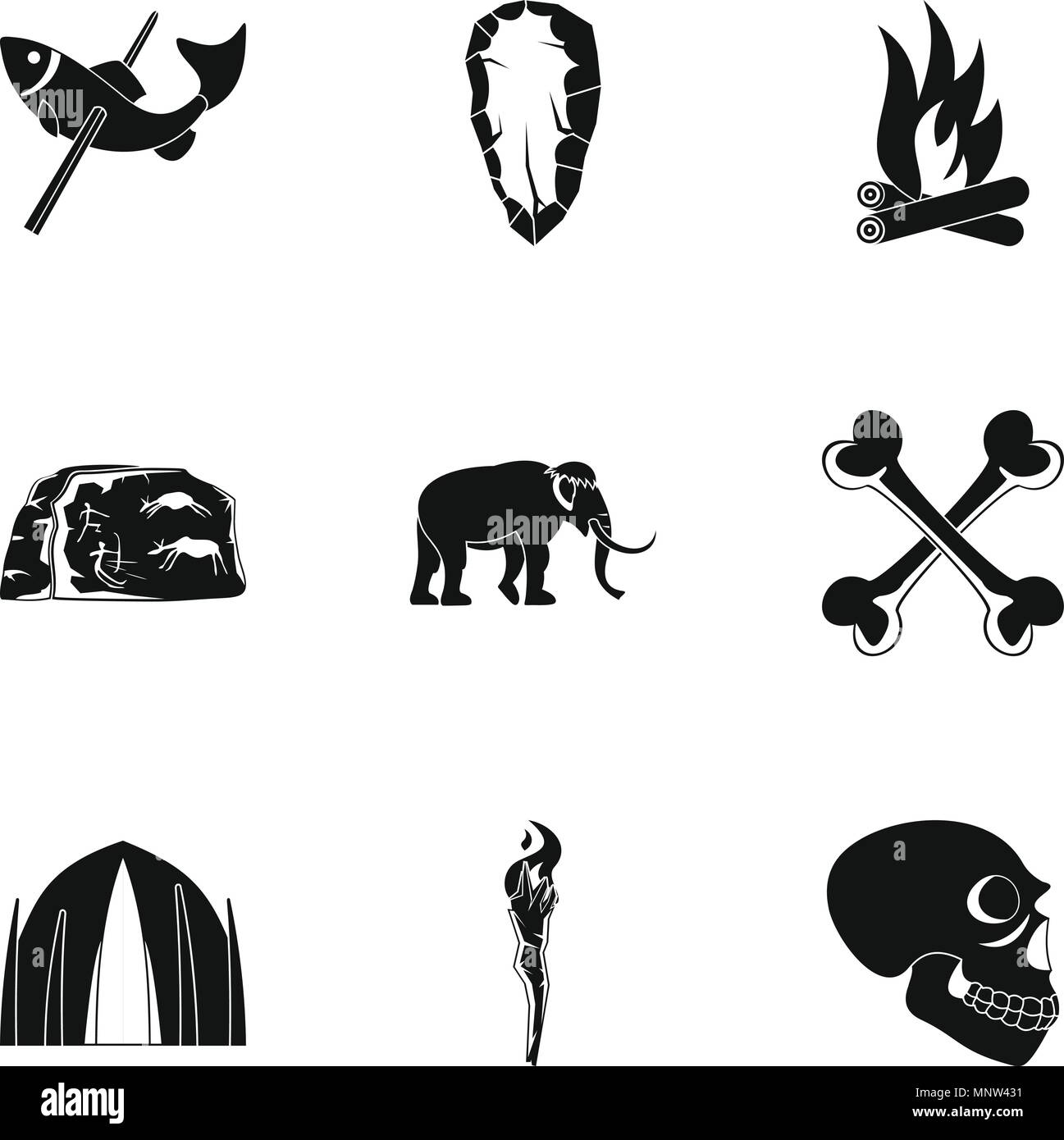 Old time icons set, simple style Stock Vector Image & Art - Alamy