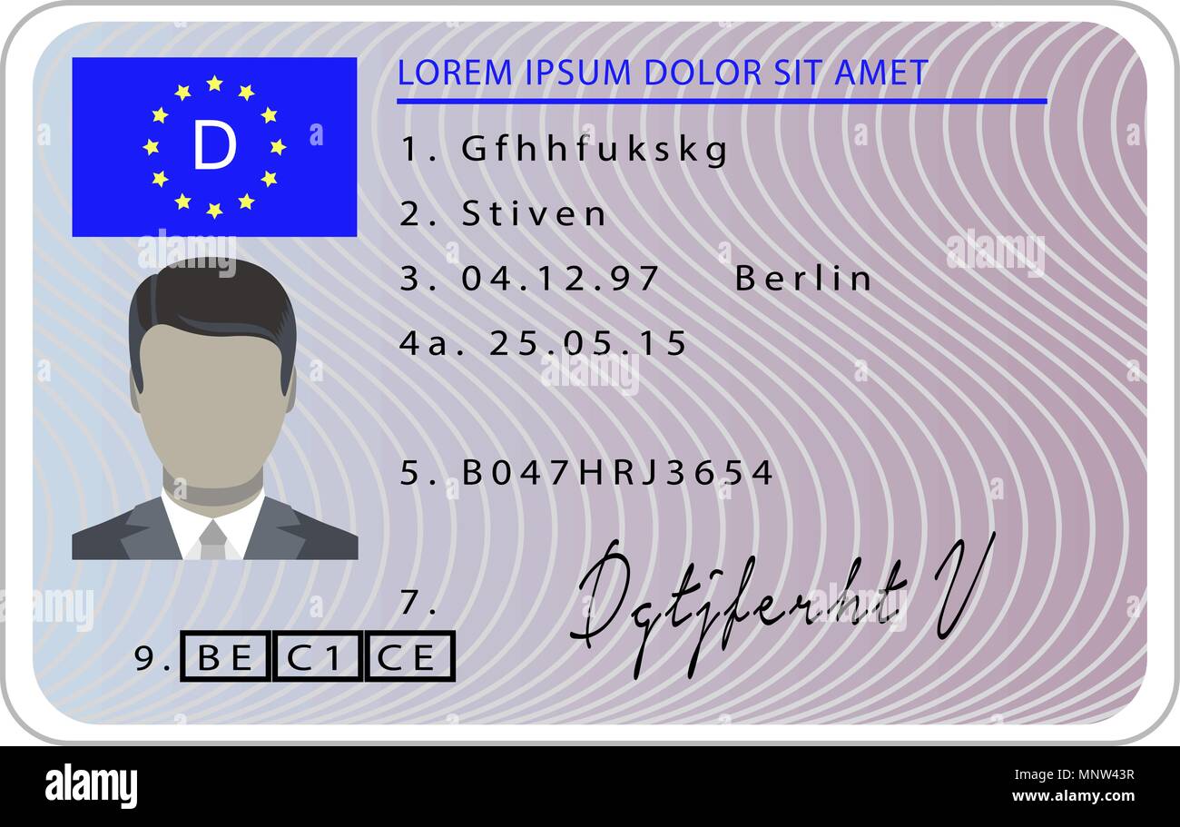 Germany driver license card, cartoon style Stock Vector Image & Art - Alamy
