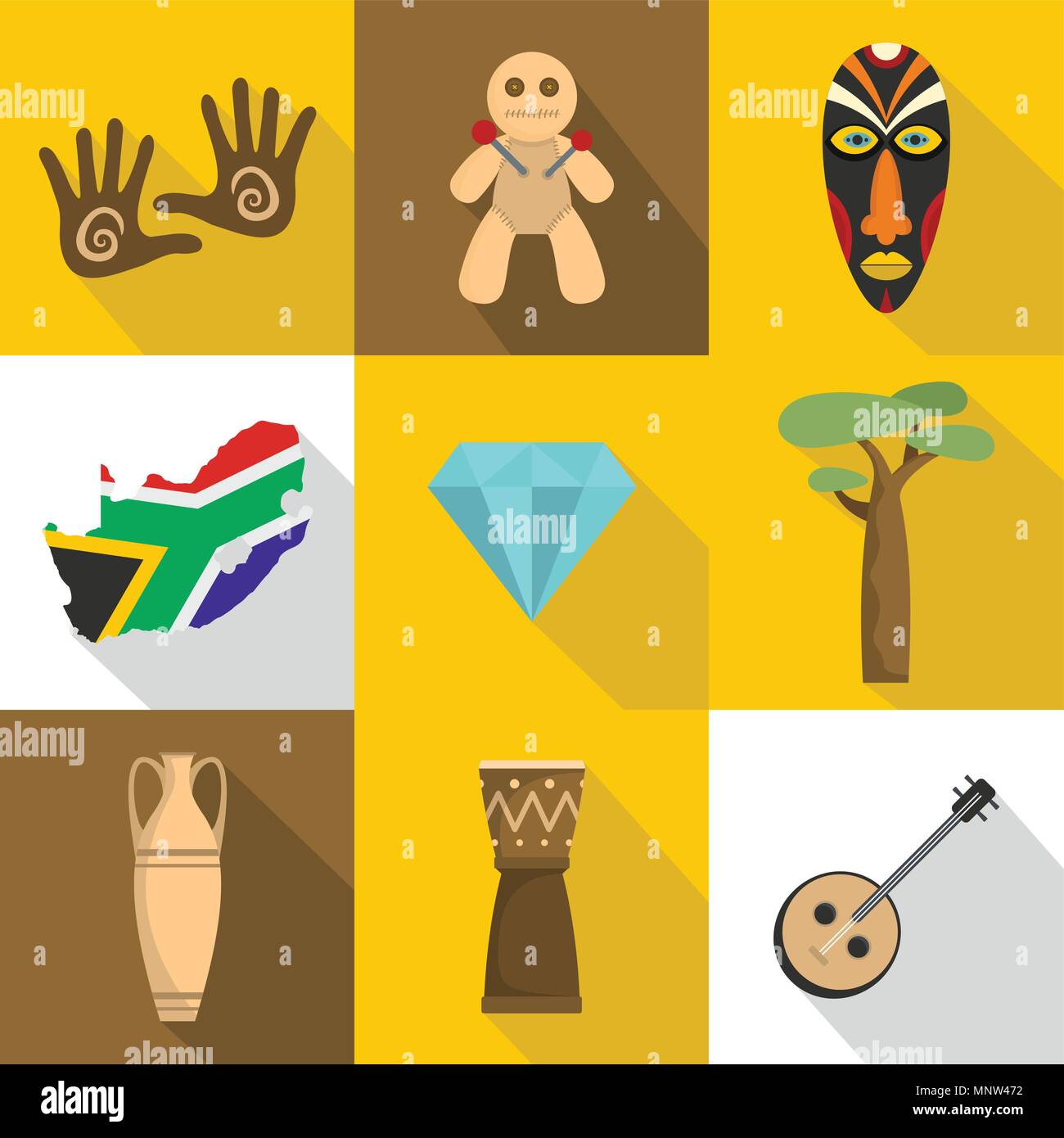 Africa icons set, flat style Stock Vector Image & Art - Alamy
