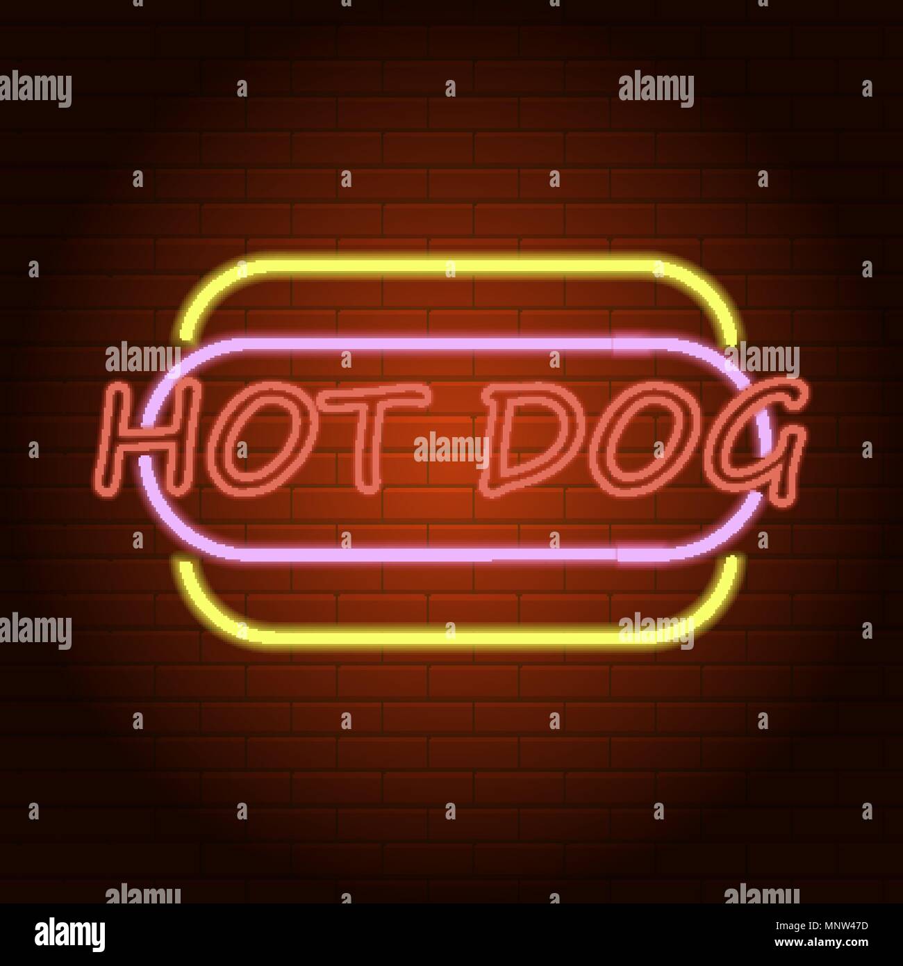 Hot dog logo neon light icon, realistic style Stock Vector Image & Art ...