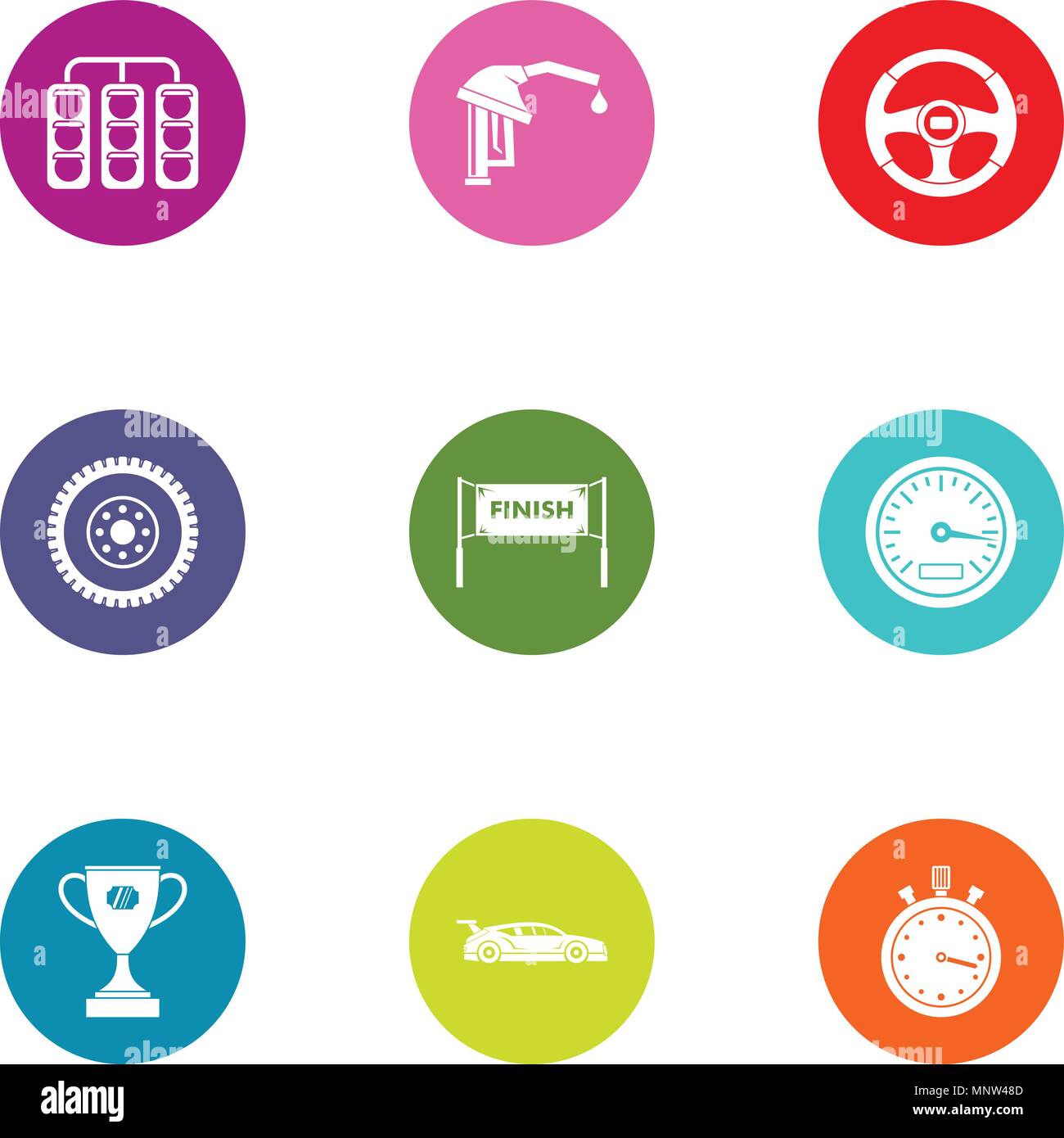 Racing work icons set, flat style Stock Vector Image & Art - Alamy