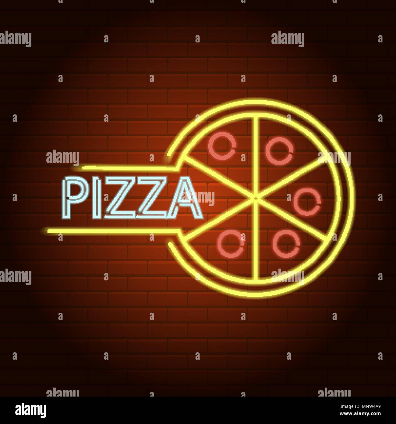 Pizza neon light icon, realistic style Stock Vector Image & Art - Alamy