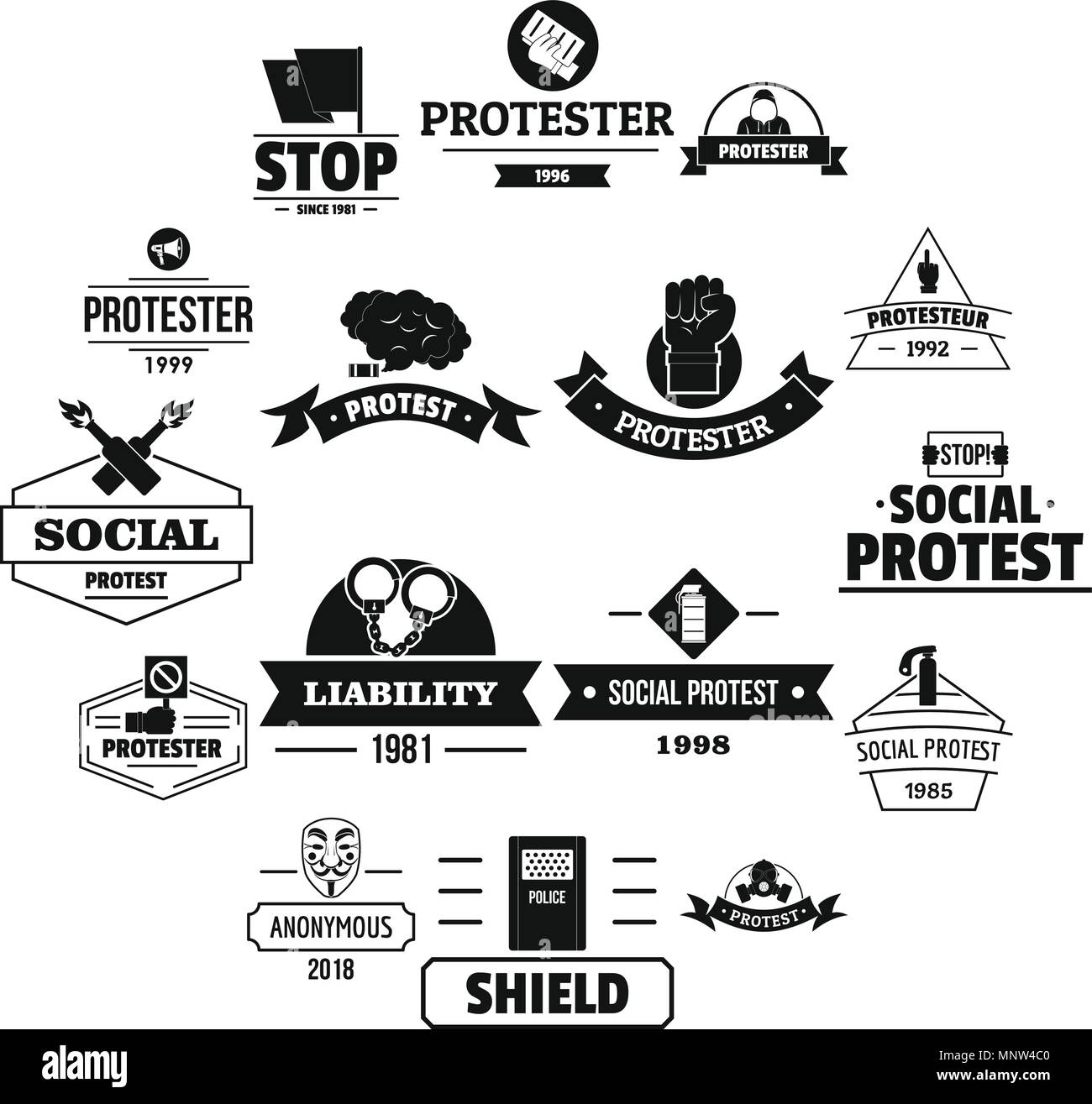 Protest logo Stock Vector Images - Alamy