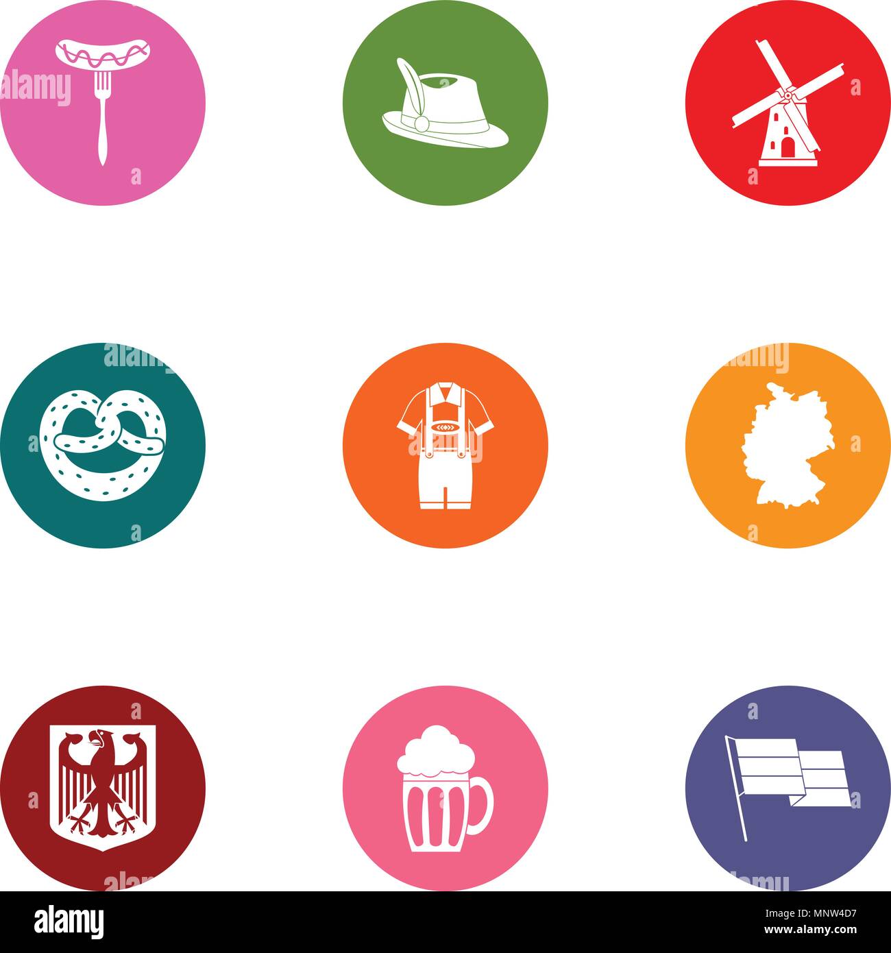 German cafe icons set, flat style Stock Vector Image & Art - Alamy