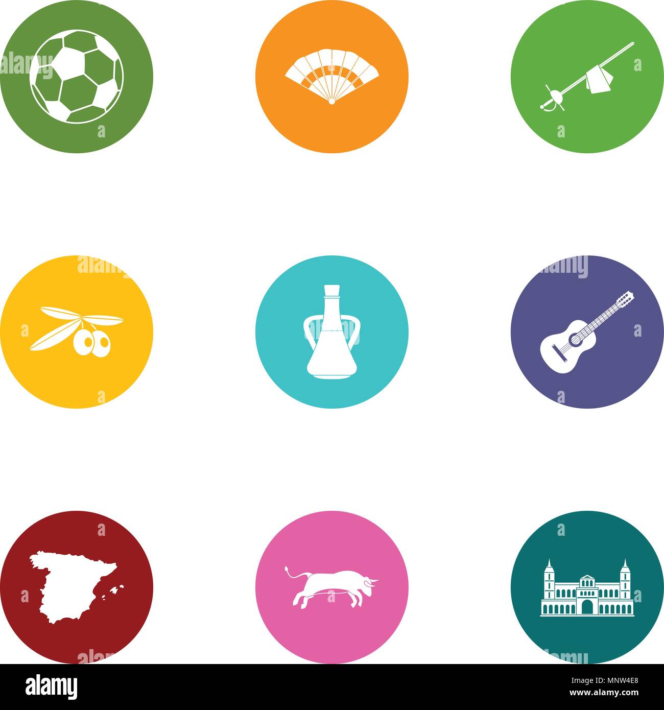 Difference countries icons set, flat style Stock Vector Image & Art - Alamy